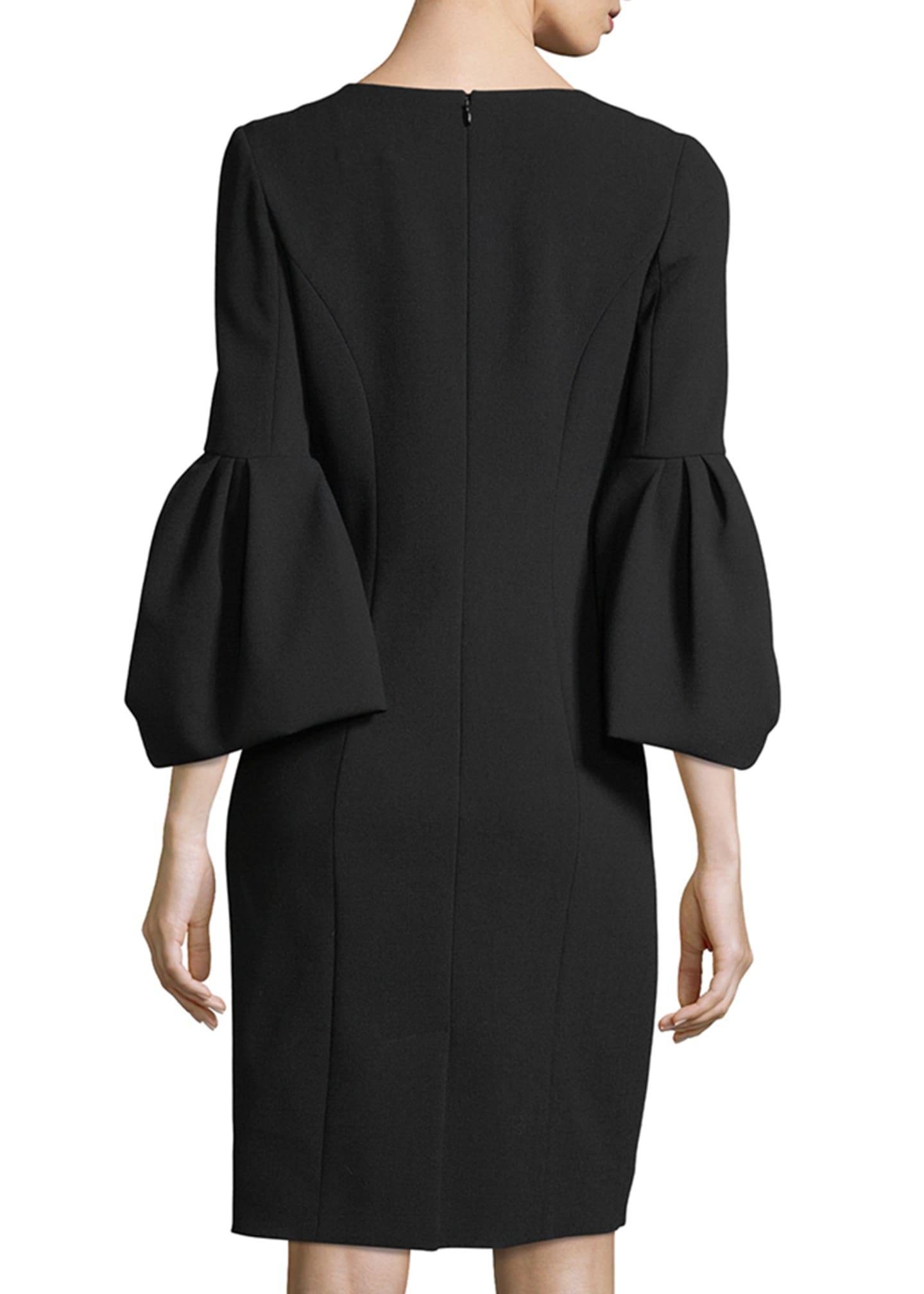 Carolina Herrera Blouson-Sleeve Cocktail Sheath Dress - Bergdorf Goodman