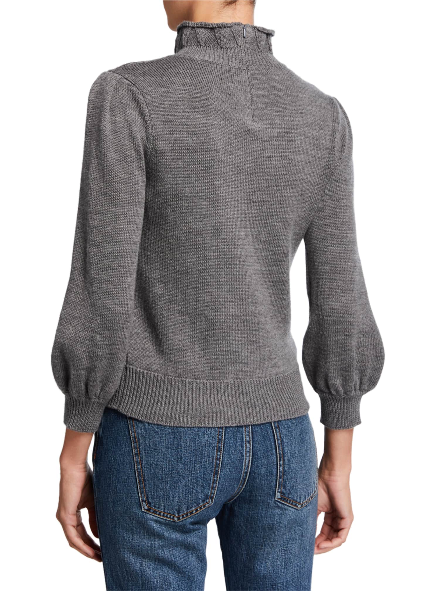 Co Ruffled Turtleneck Long-Sleeve Wool Sweater - Bergdorf Goodman