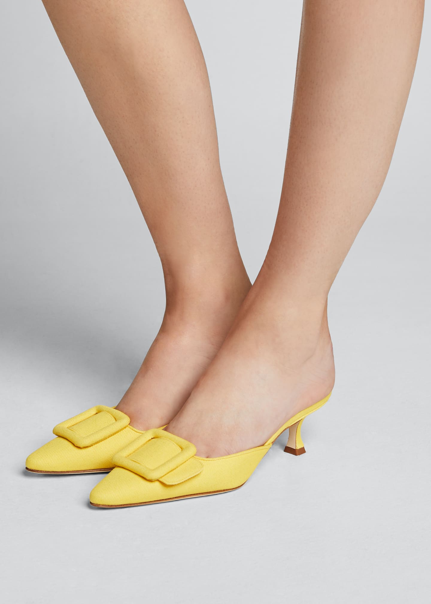 Manolo Blahnik Maysale Tweed 50mm Mule - Bergdorf Goodman
