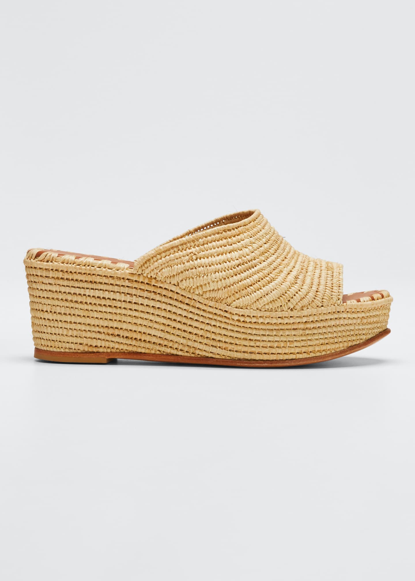 Carrie Forbes Karim Woven Raffia Wedge Slide Sandals - Bergdorf Goodman