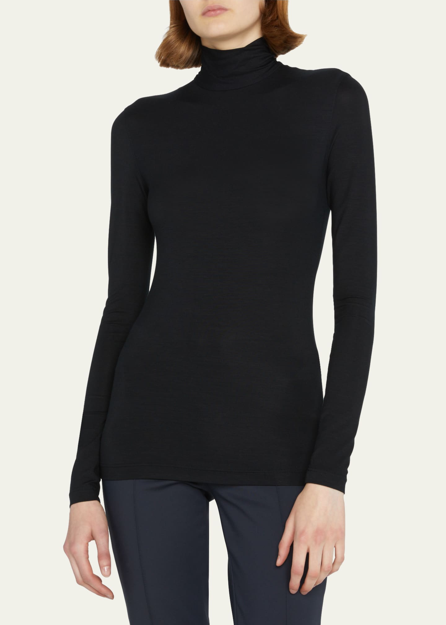 Akris punto Turtleneck Long-Sleeve Modal-Stretch Top - Bergdorf Goodman