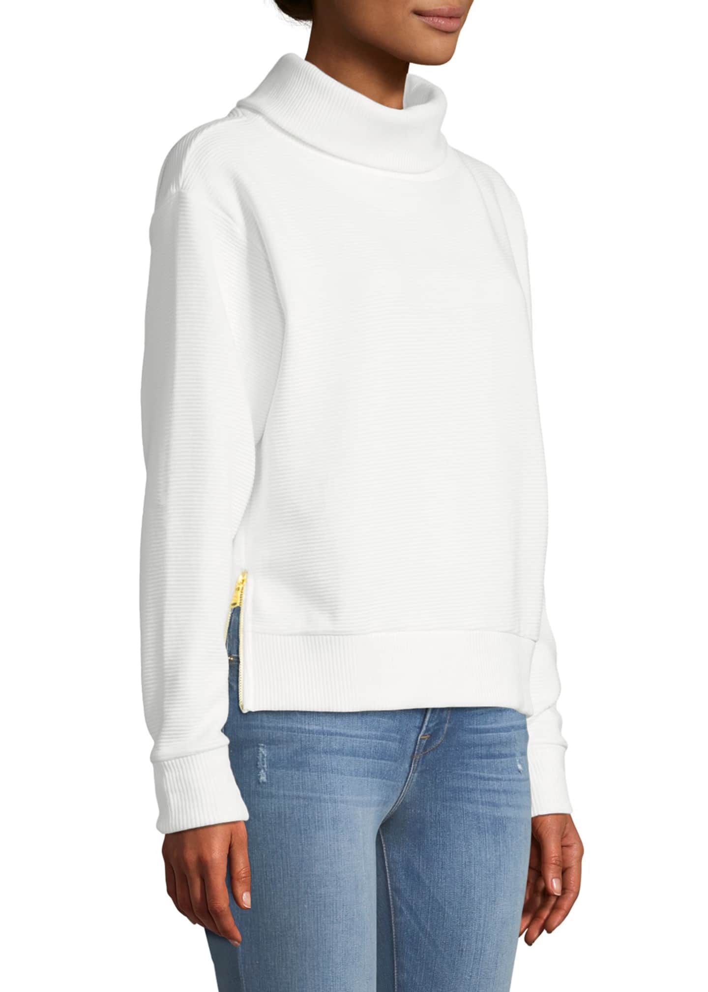 Varley Simon Ribbed Side-Zip Sweater - Bergdorf Goodman