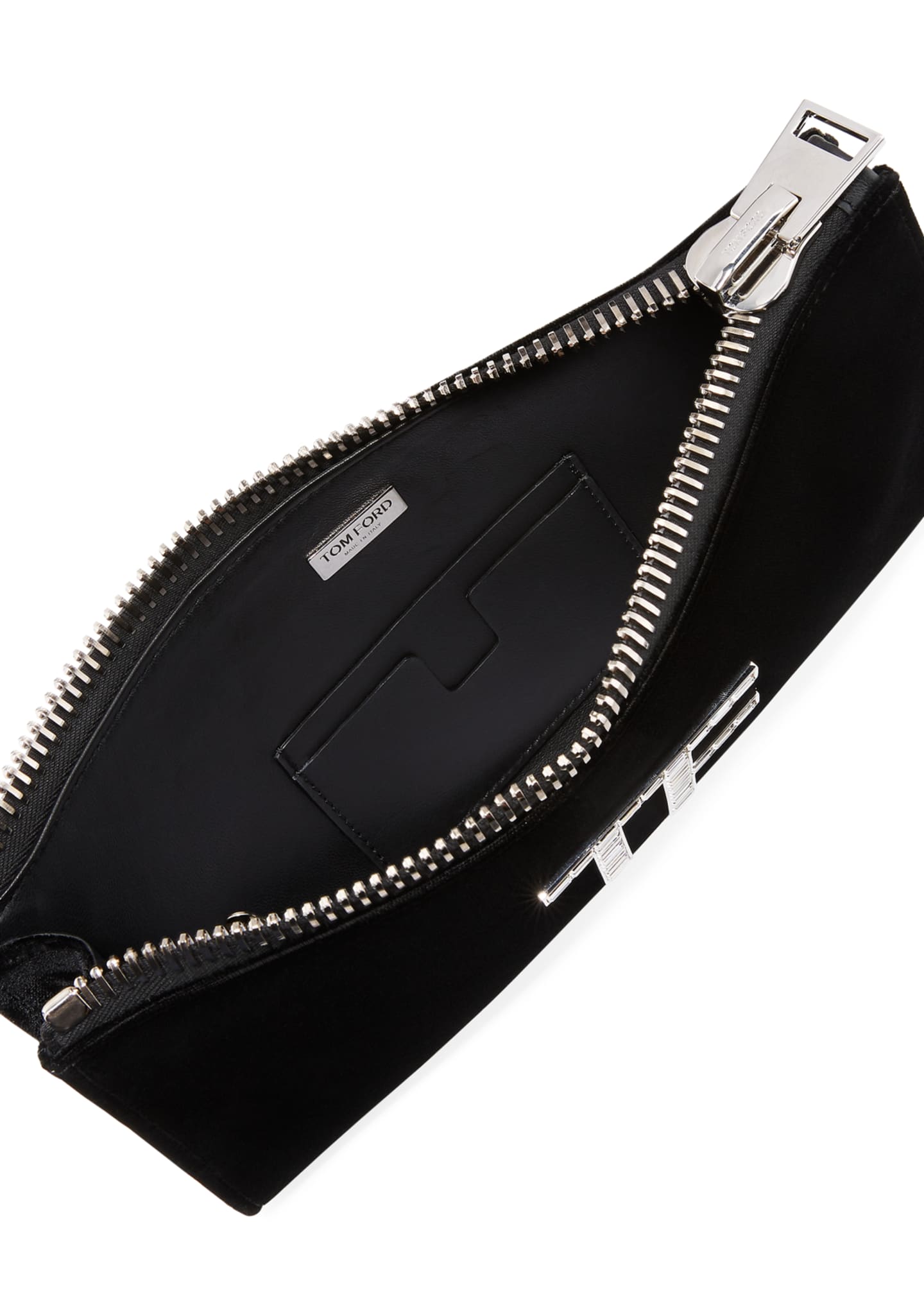 TOM FORD Velvet Clutch Bag with Crystal TF Logo - Bergdorf Goodman