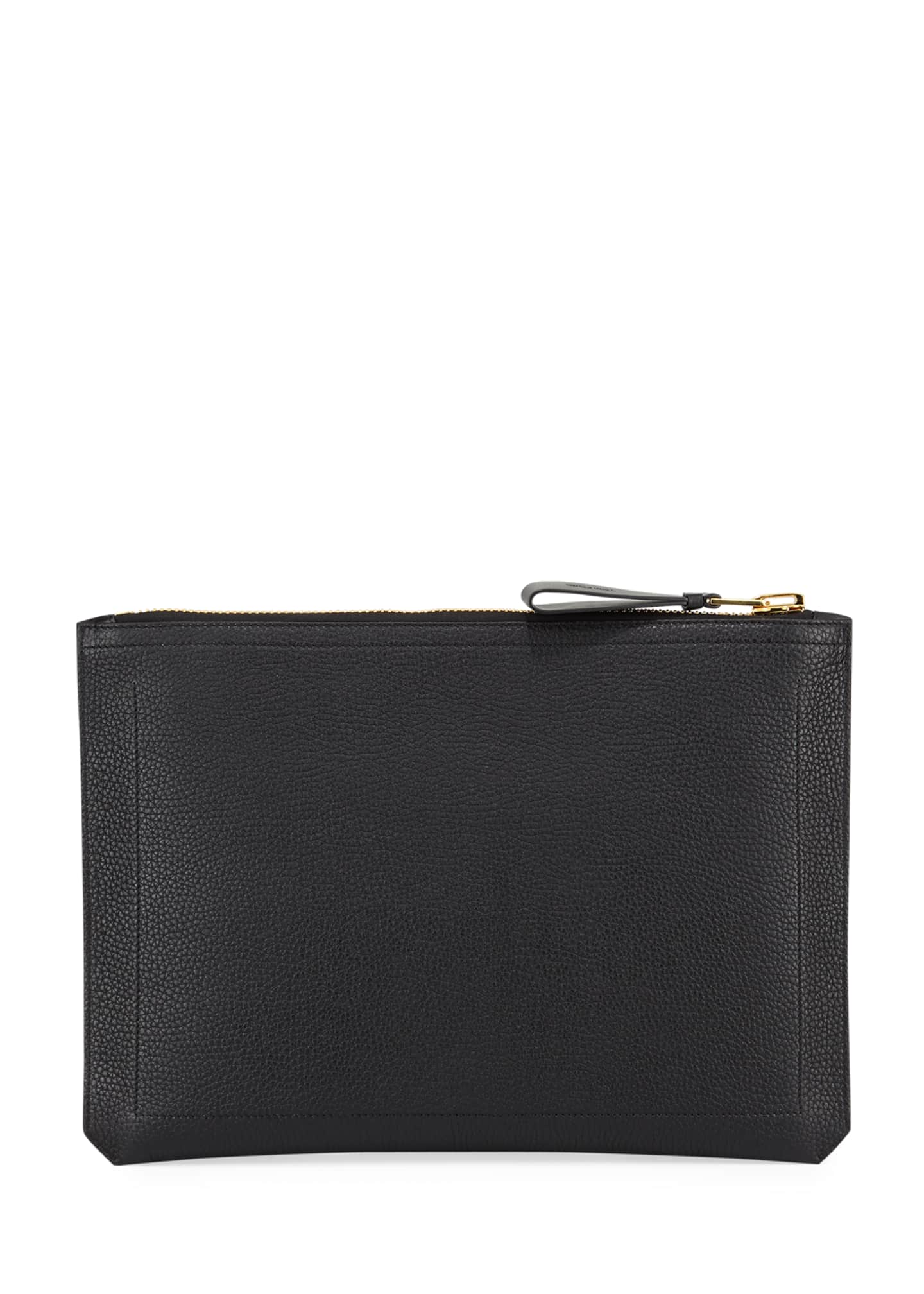 TOM FORD Men's Zip-Top Portfolio Pouch - Golden Hardware - Bergdorf Goodman