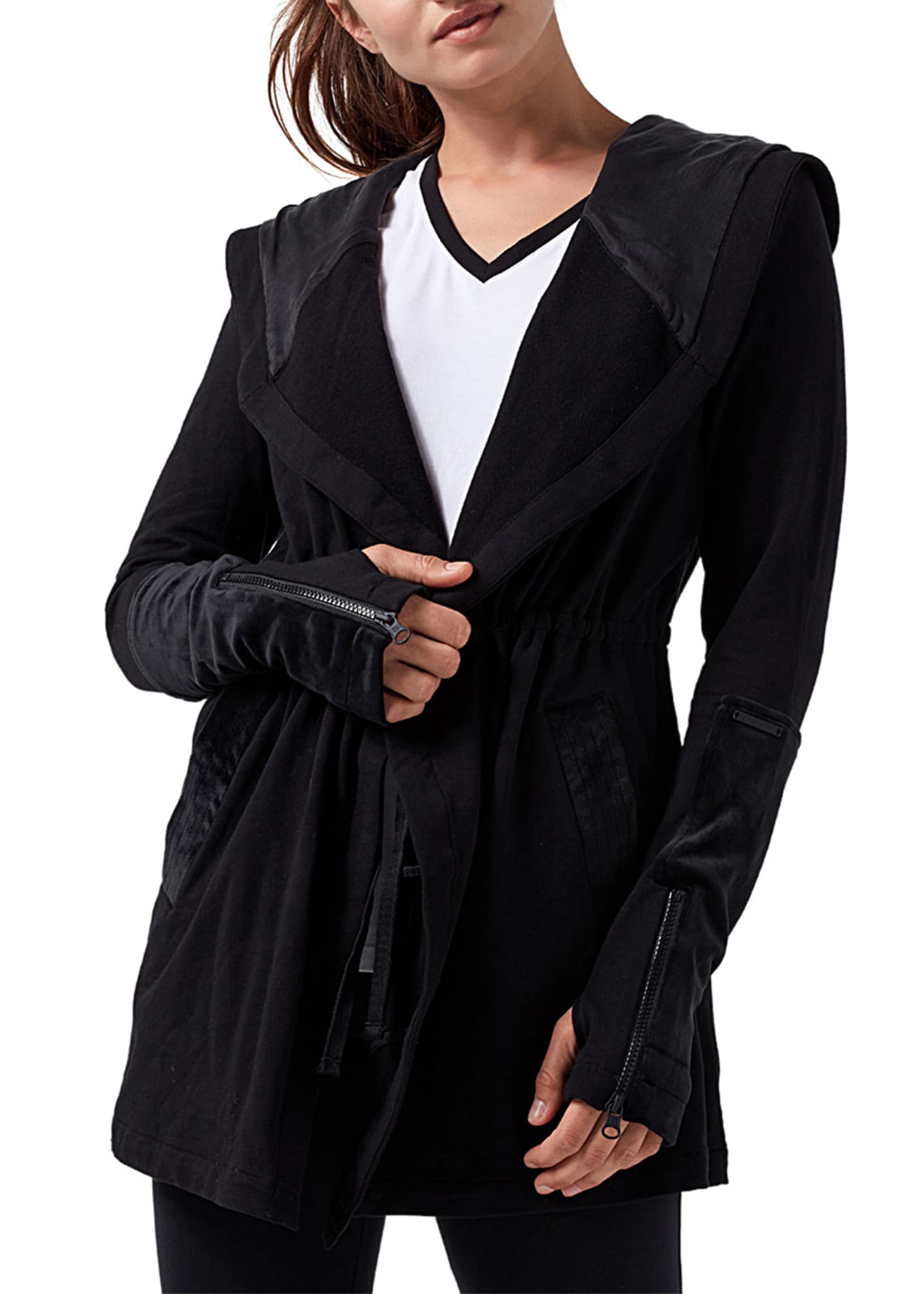 Blanc Noir Traveler Hooded Velour Jacket - Bergdorf Goodman