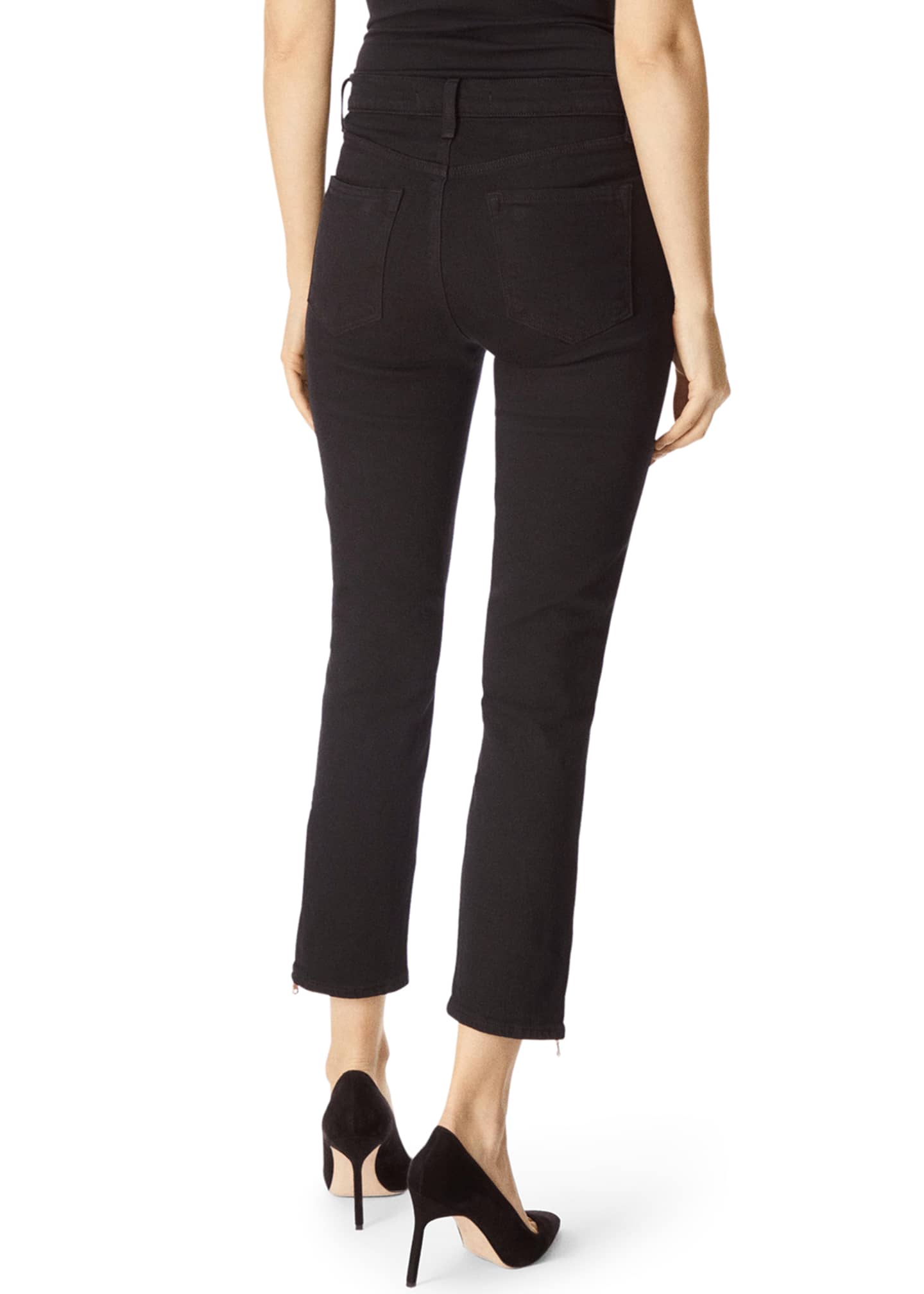 J Brand Ruby High-Rise Cropped Moto Cigarette Jeans - Bergdorf Goodman