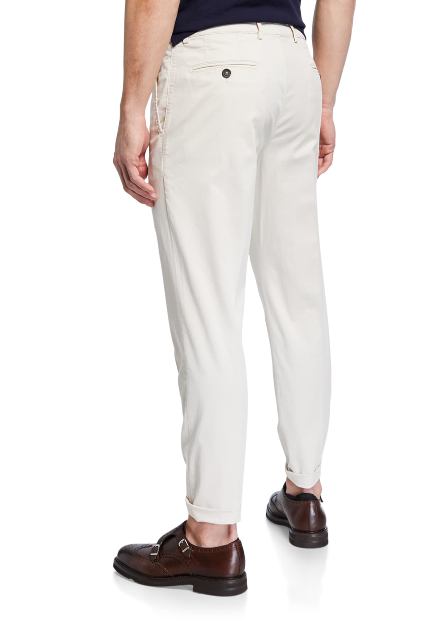 Brunello Cucinelli Men's Flat-Front Twill Pants - Bergdorf Goodman