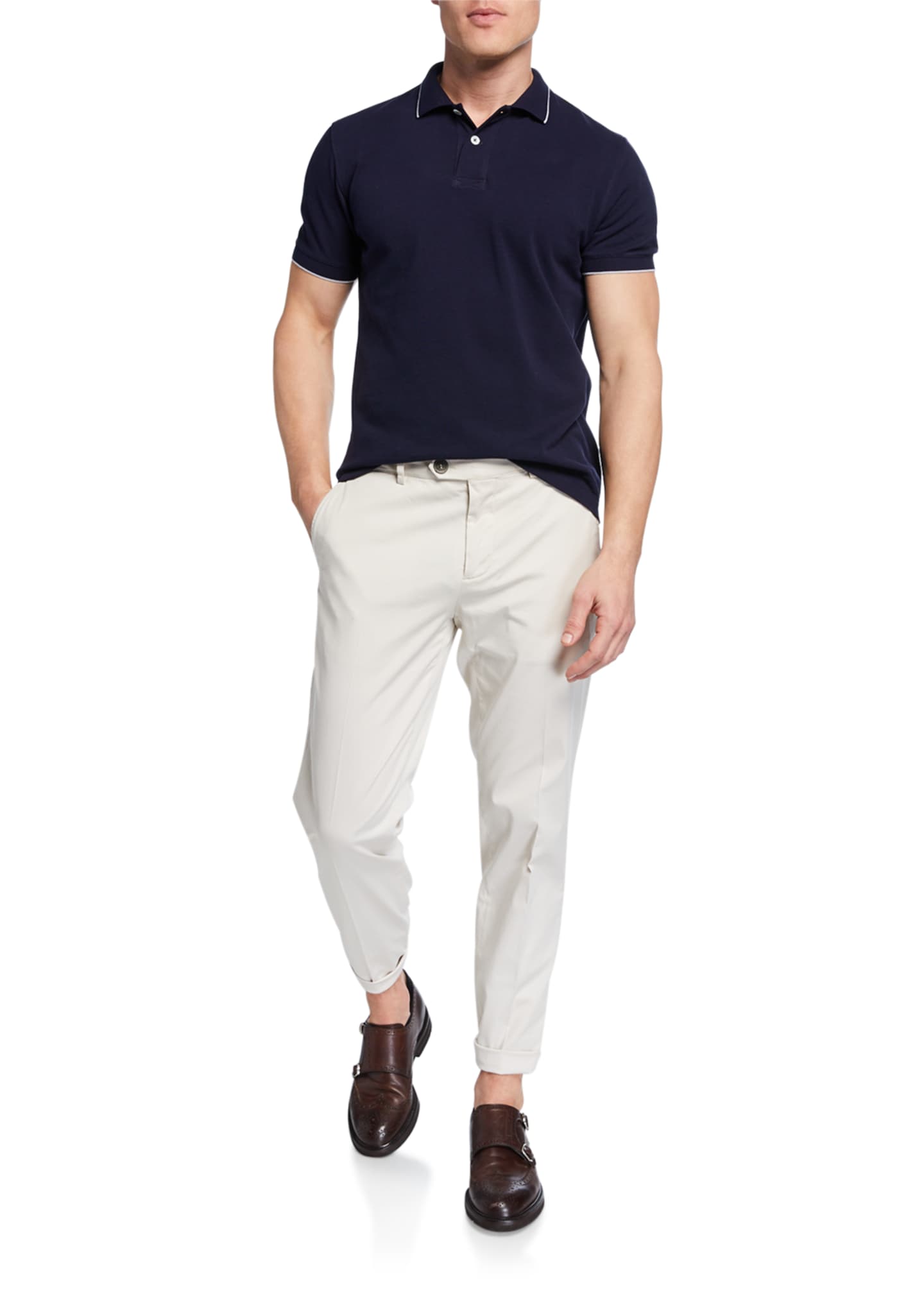 Brunello Cucinelli Men's Flat-Front Twill Pants - Bergdorf Goodman