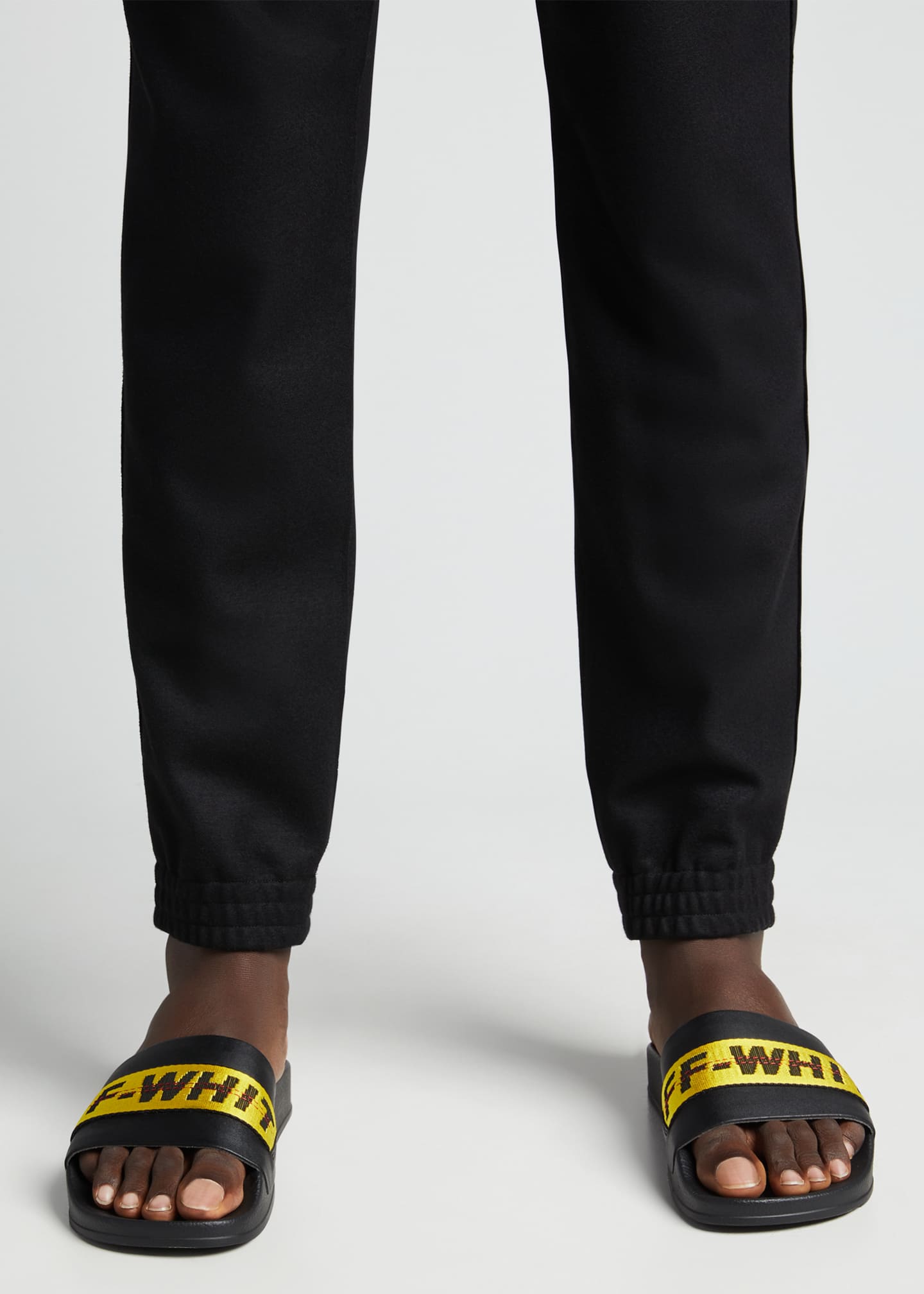 Off-White Men's Industrial Leather Slide Sandals - Bergdorf Goodman