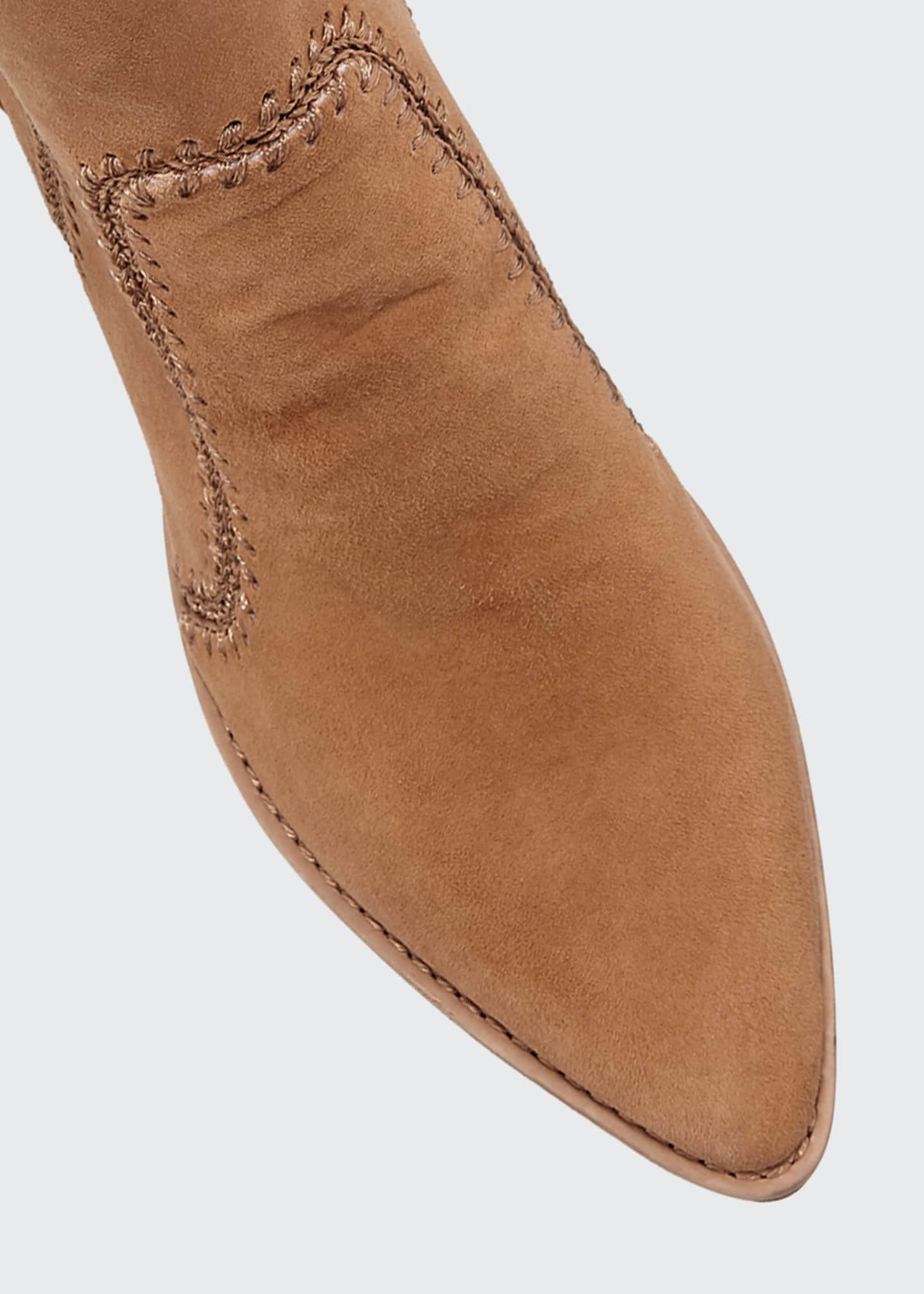 Alexandre Birman Benta Suede Stitched Booties - Bergdorf Goodman