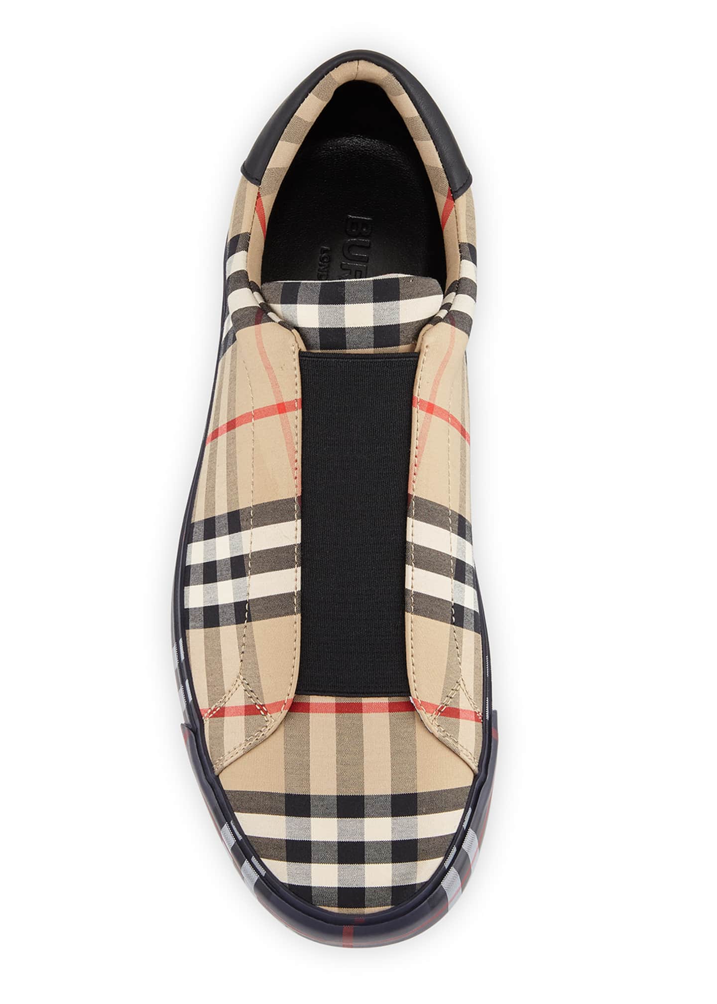 Burberry Men's Markham Check Slip-On Sneakers - Bergdorf Goodman