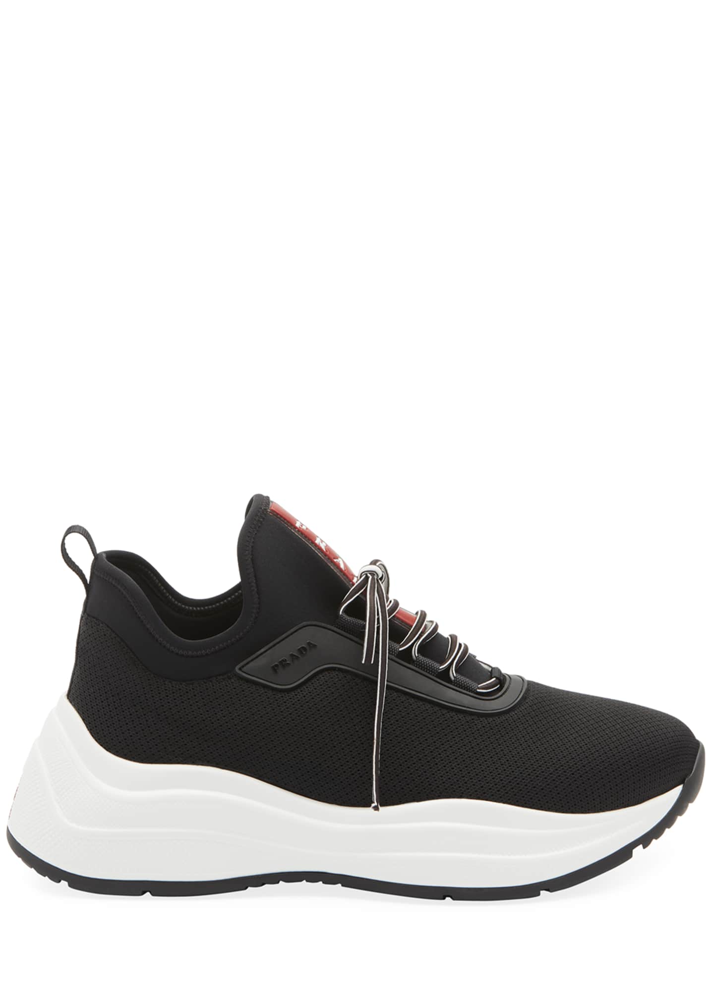 Prada Knit Lace-Up Sneakers - Bergdorf Goodman