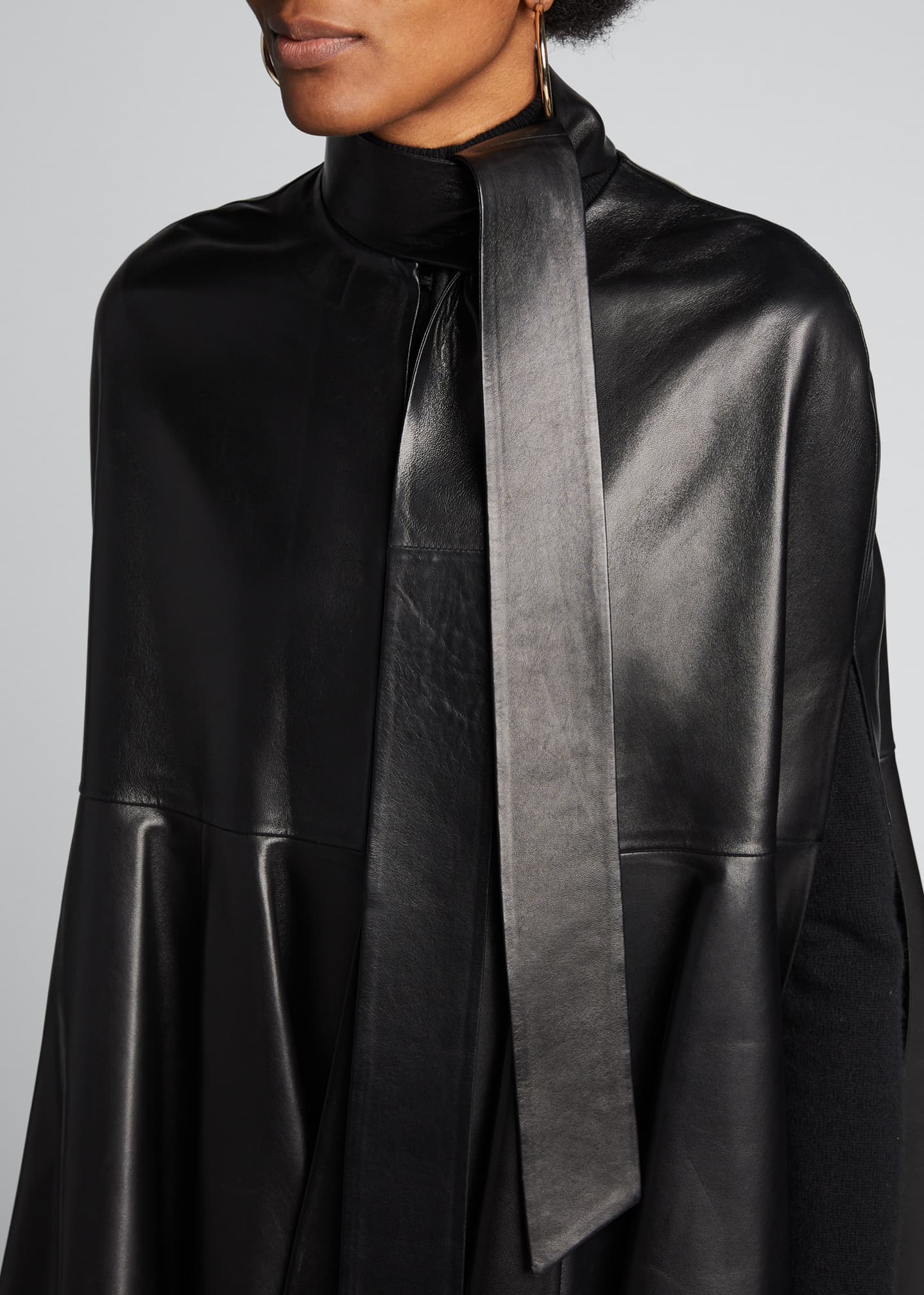 Valentino Leather Cape Trench Coat - Bergdorf Goodman