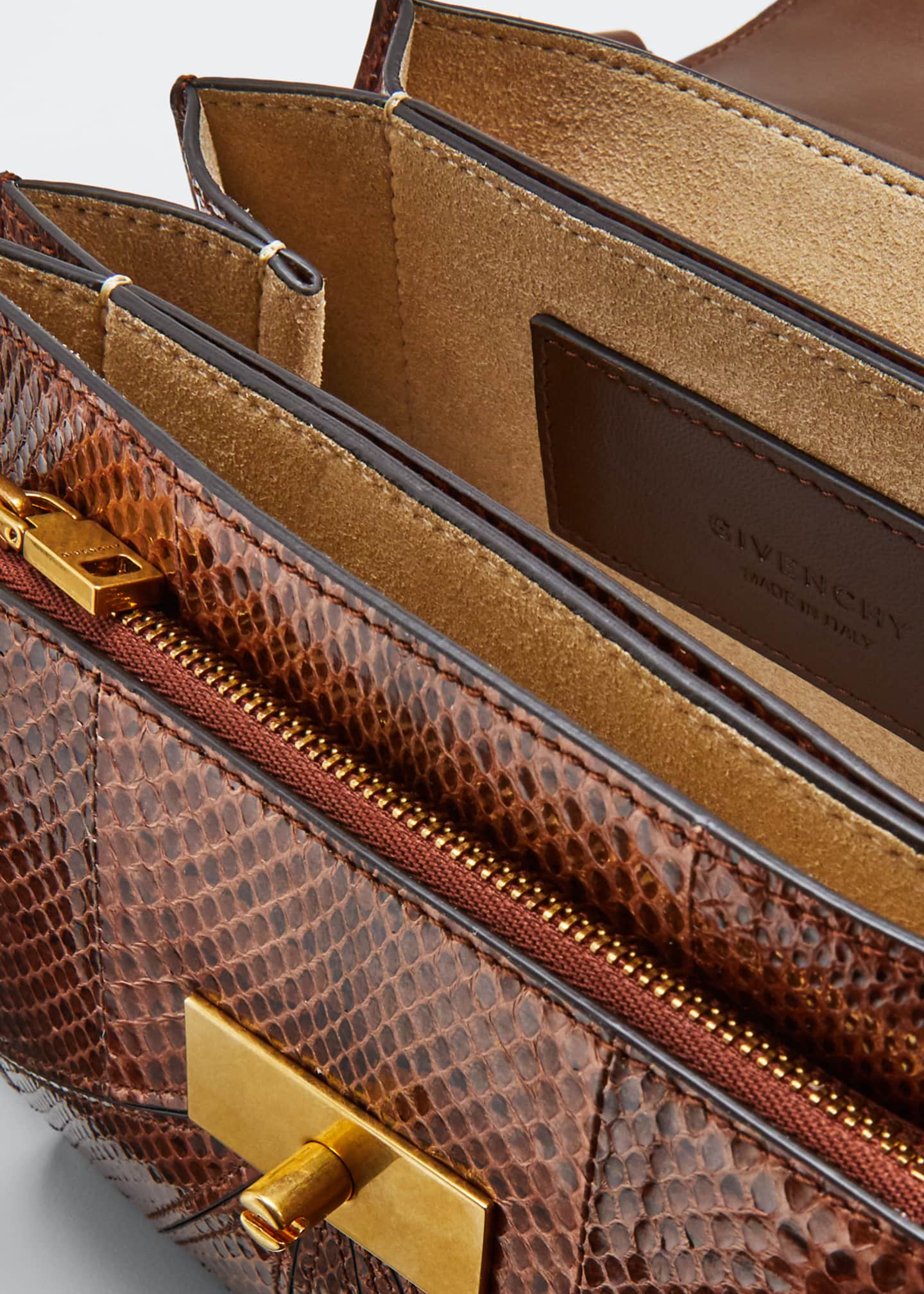 Givenchy GV3 Small Snakeskin Box Shoulder Bag - Bergdorf Goodman