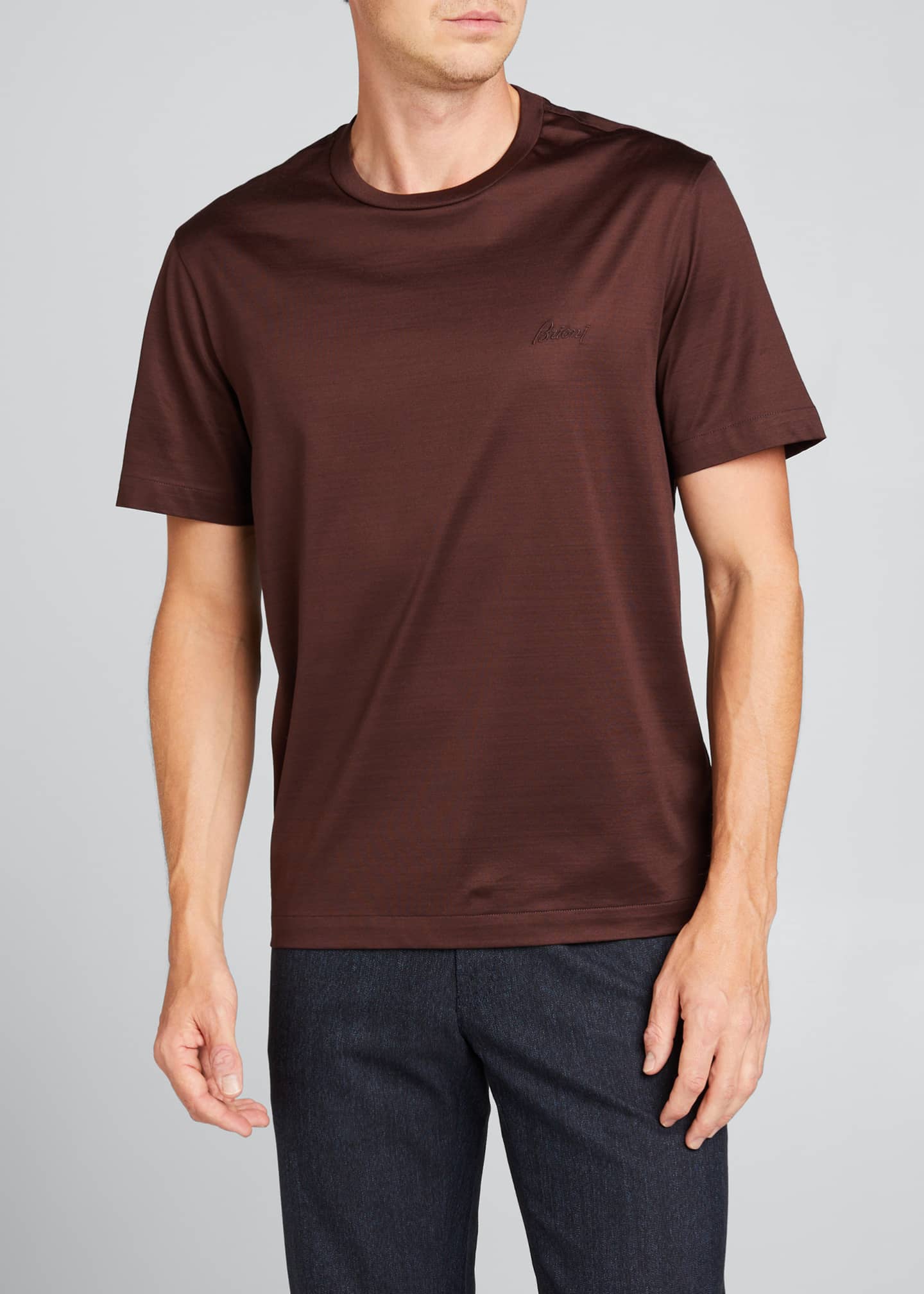 Brioni Men's Solid Cotton T-Shirt - Bergdorf Goodman