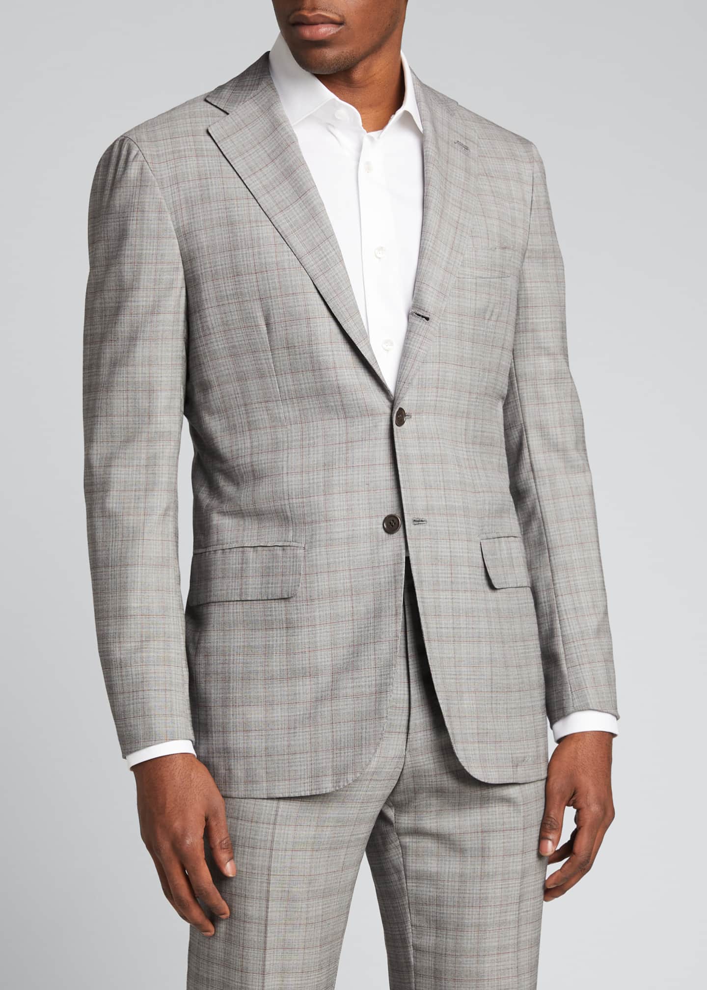 Kiton Men's Plaid Wool Two-Piece Suit - Bergdorf Goodman