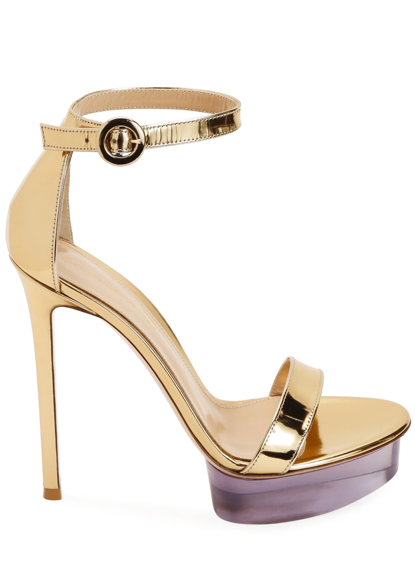 Gianvito Rossi Metallic Metal Rubber Platform Sandals - Bergdorf Goodman
