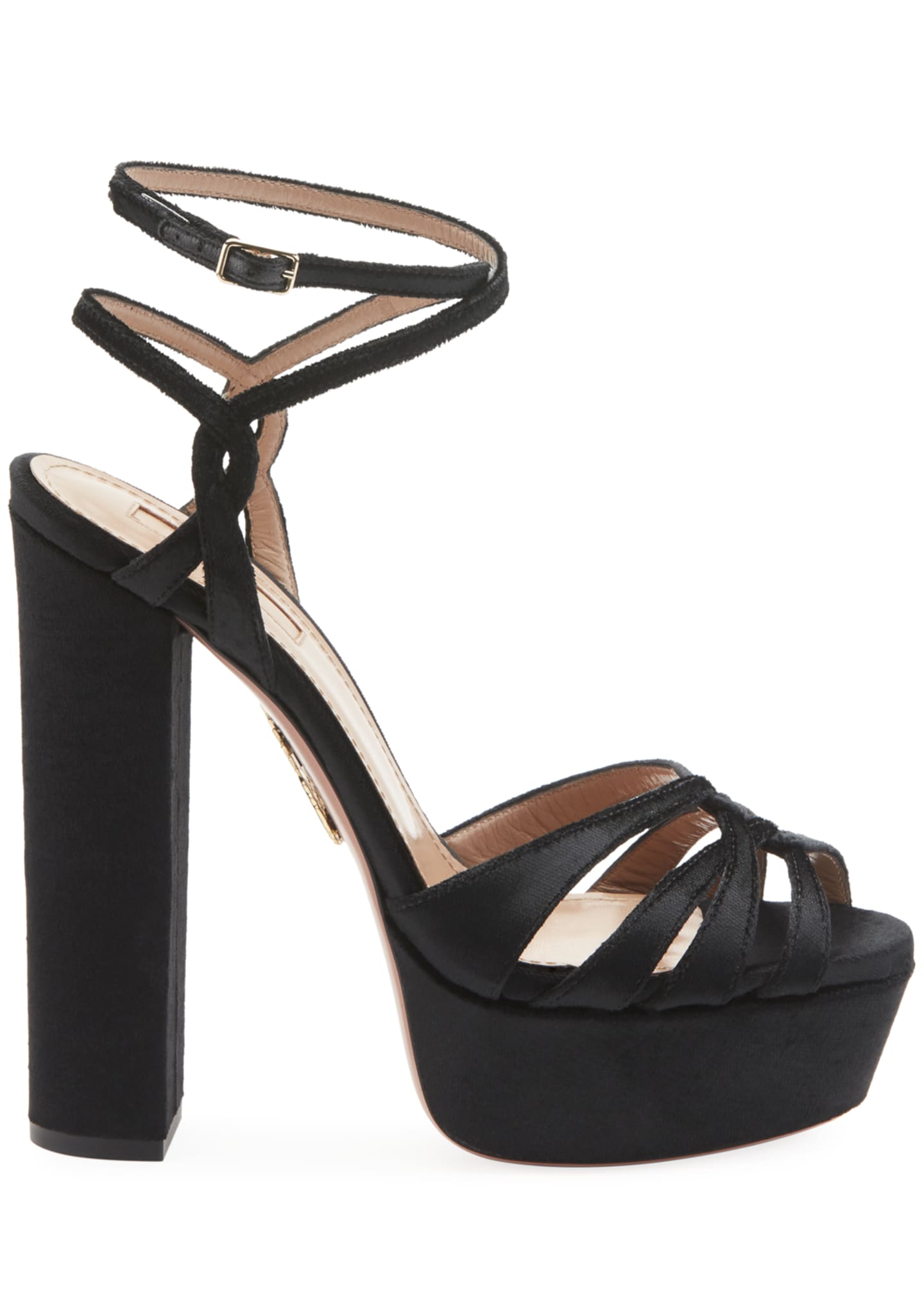 Aquazzura Veranda Platform Velvet Sandals - Bergdorf Goodman