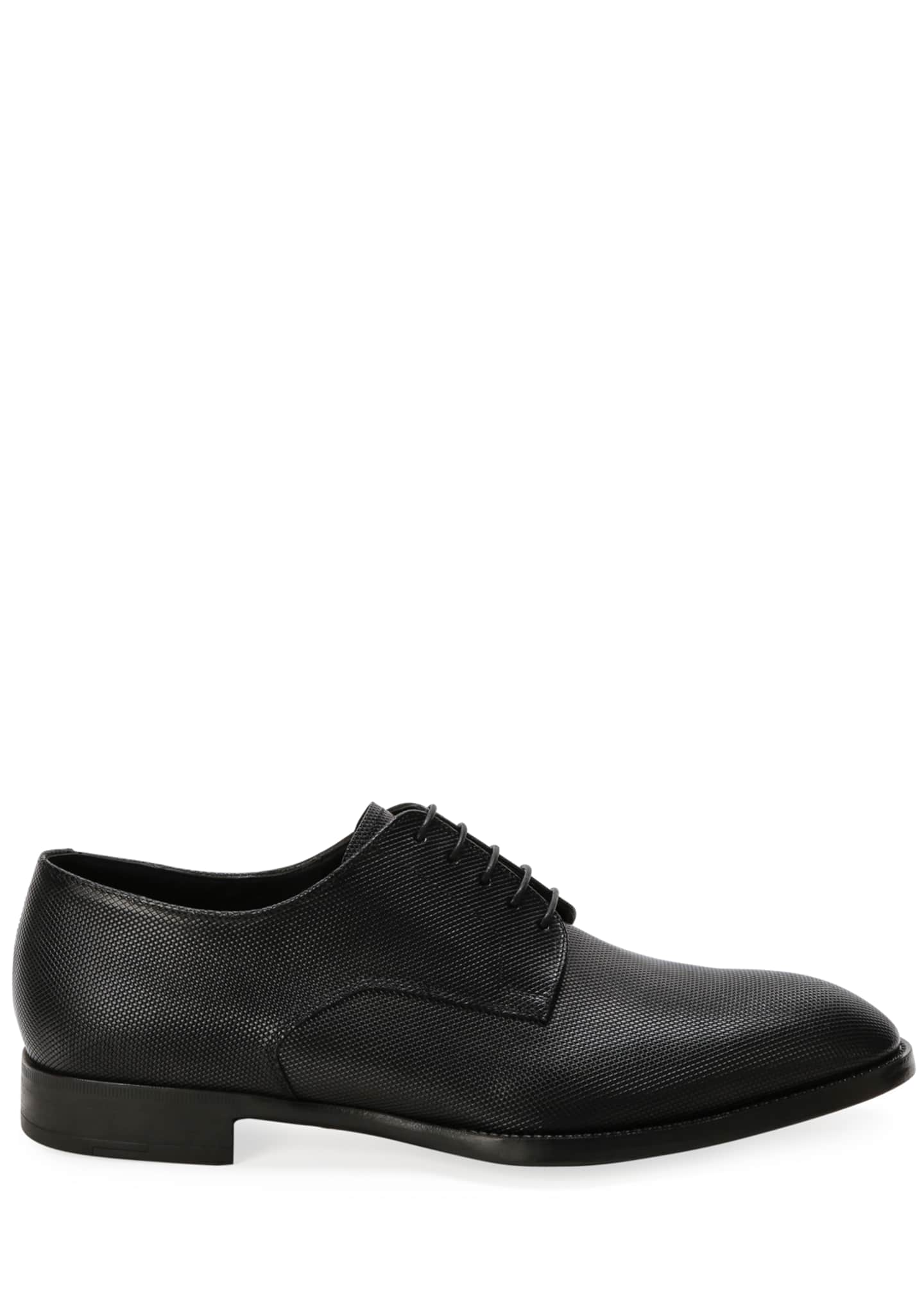 Giorgio Armani Men's Textured Leather Derby Shoes - Bergdorf Goodman
