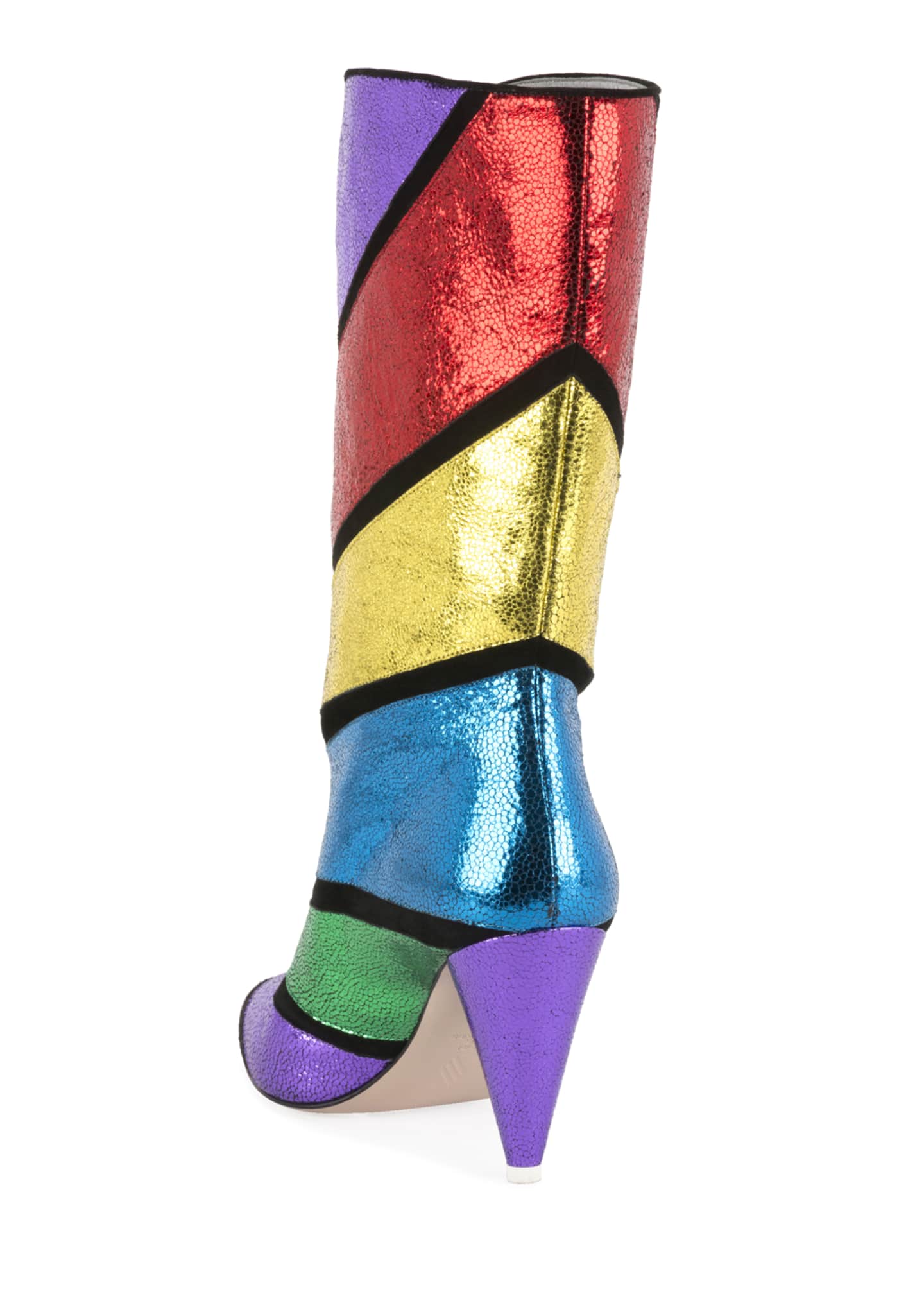 The Attico Colorblock Metallic 85mm Booties - Bergdorf Goodman