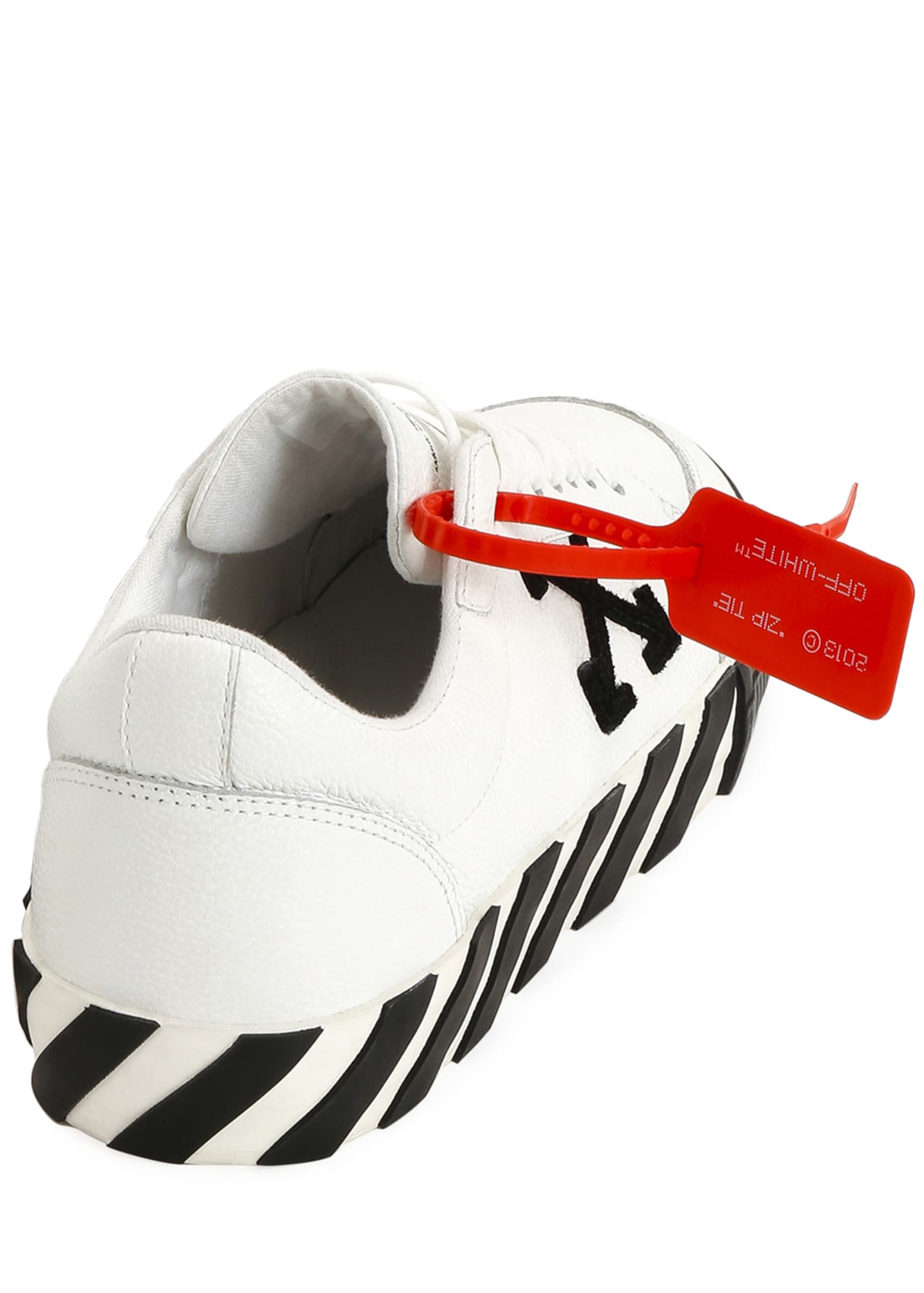 Off-White Men's Arrow Leather Sneakers with Stripes - Bergdorf Goodman