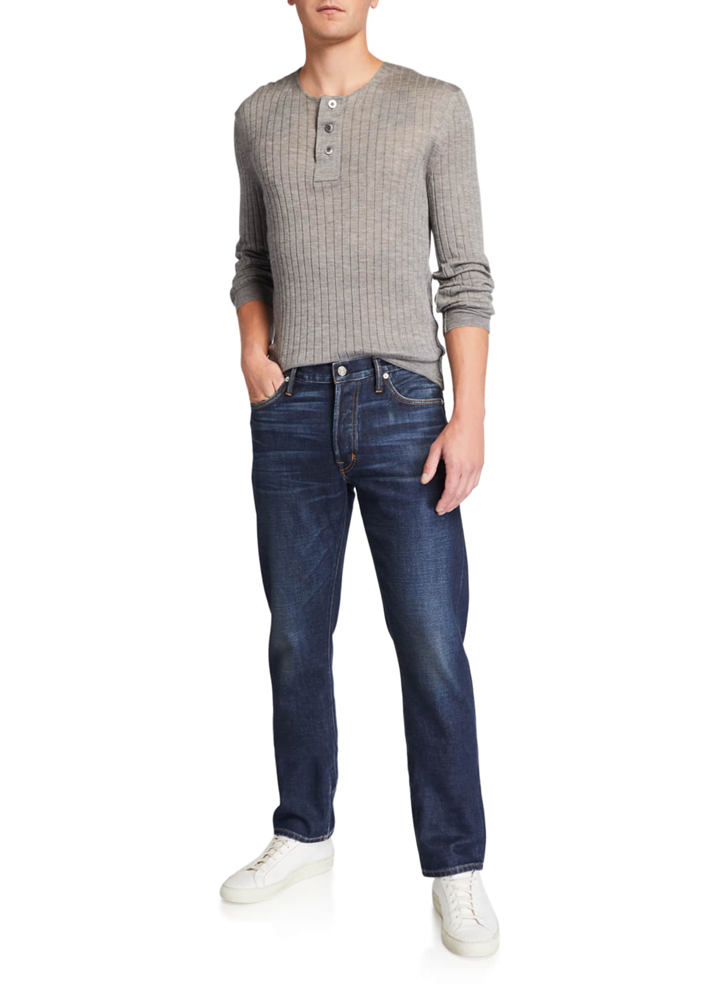 TOM FORD Men's Straight-Fit Stretch-Denim Jeans - Bergdorf Goodman