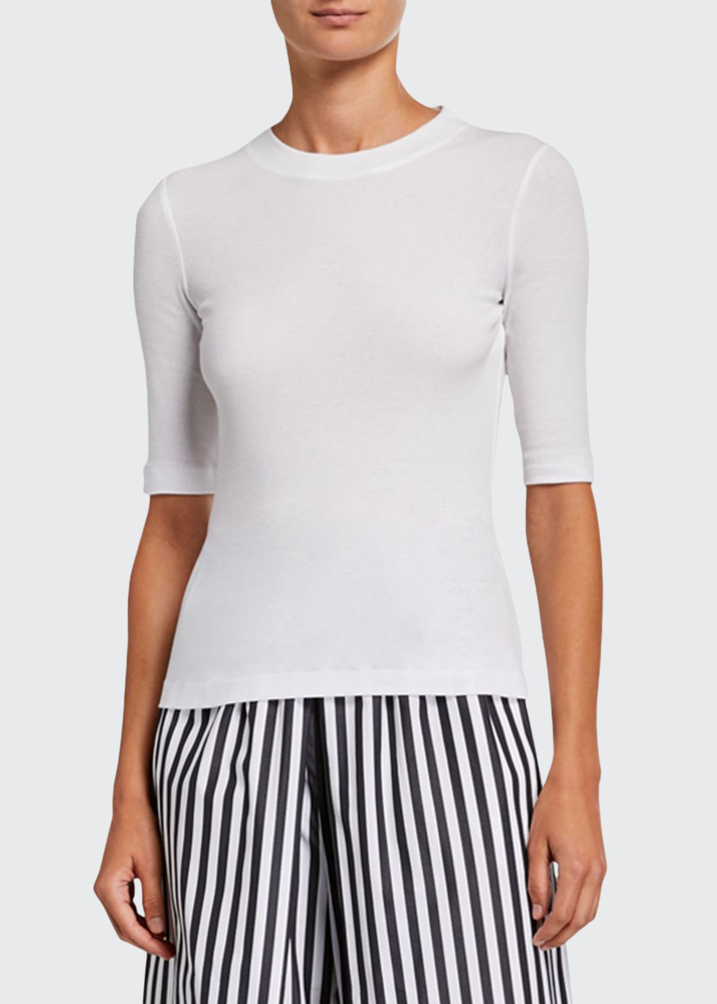 Rosetta Getty Cotton Cropped-Sleeve T-Shirt - Bergdorf Goodman