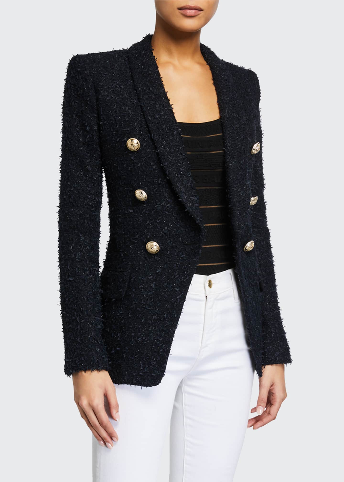 Balmain Oversized Tweed Jacket - Bergdorf Goodman