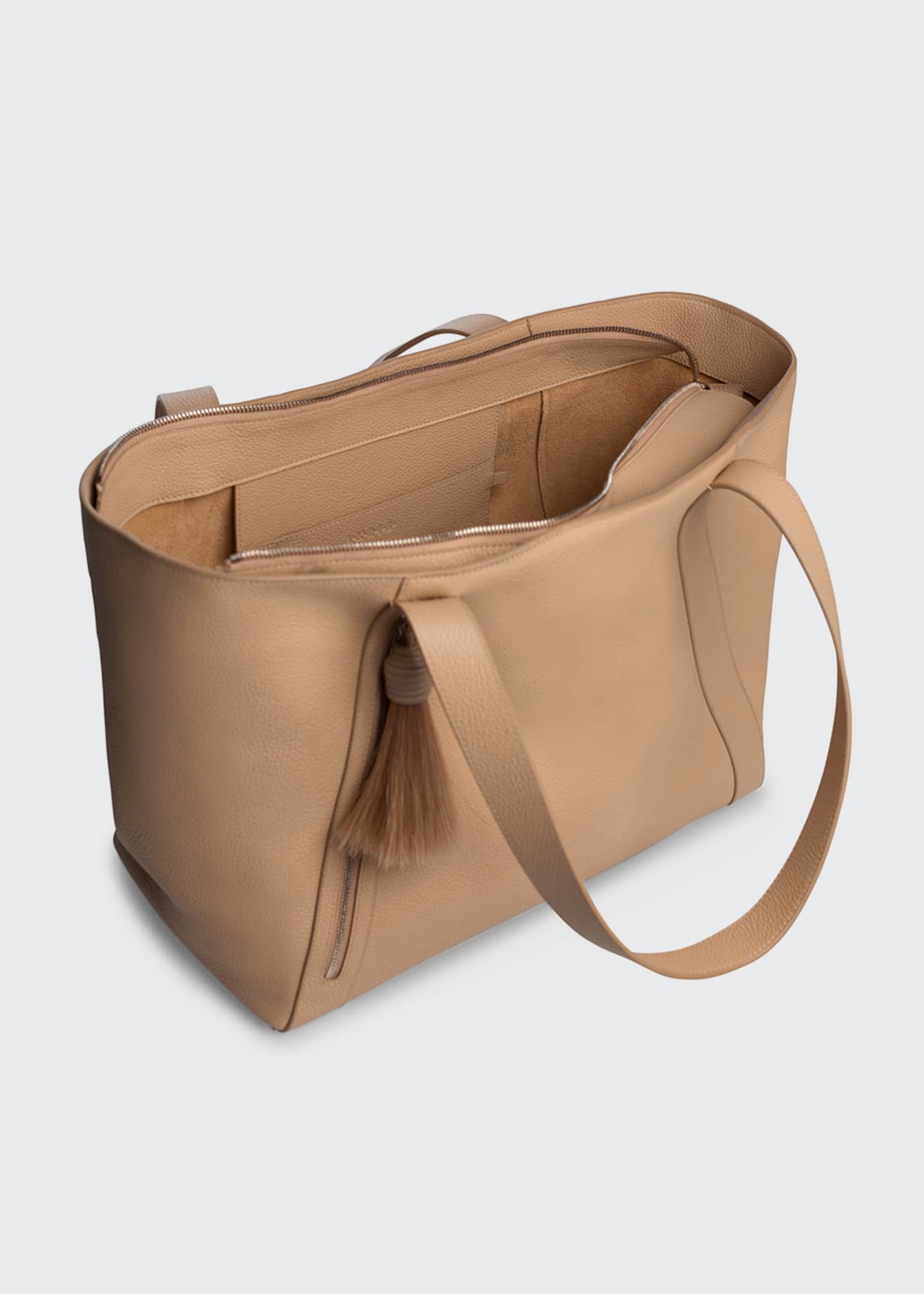 Akris Alexa Medium Leather Tote Bag with Tassel - Bergdorf Goodman