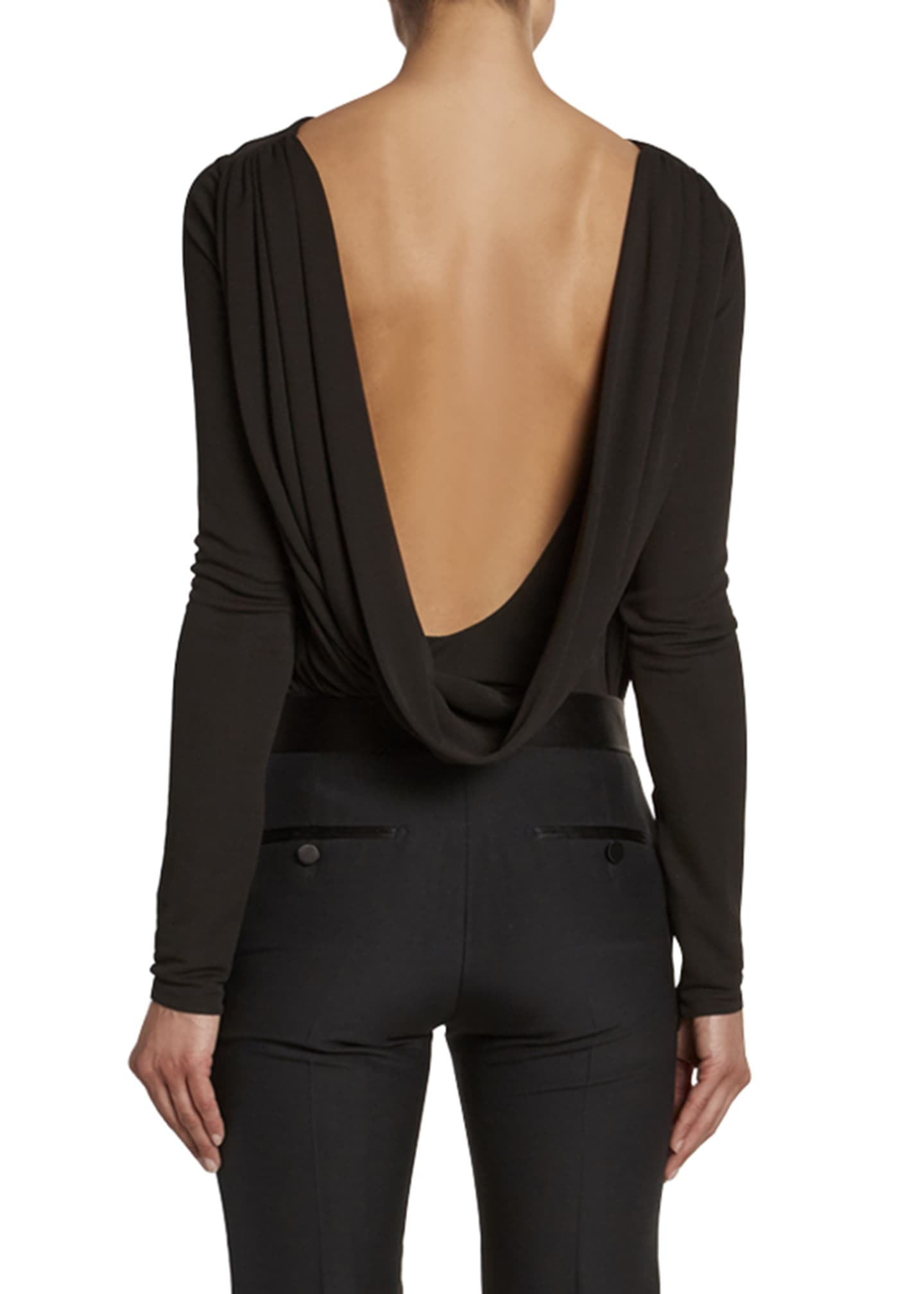 TOM FORD Draped-Front Jersey Bodysuit - Bergdorf Goodman