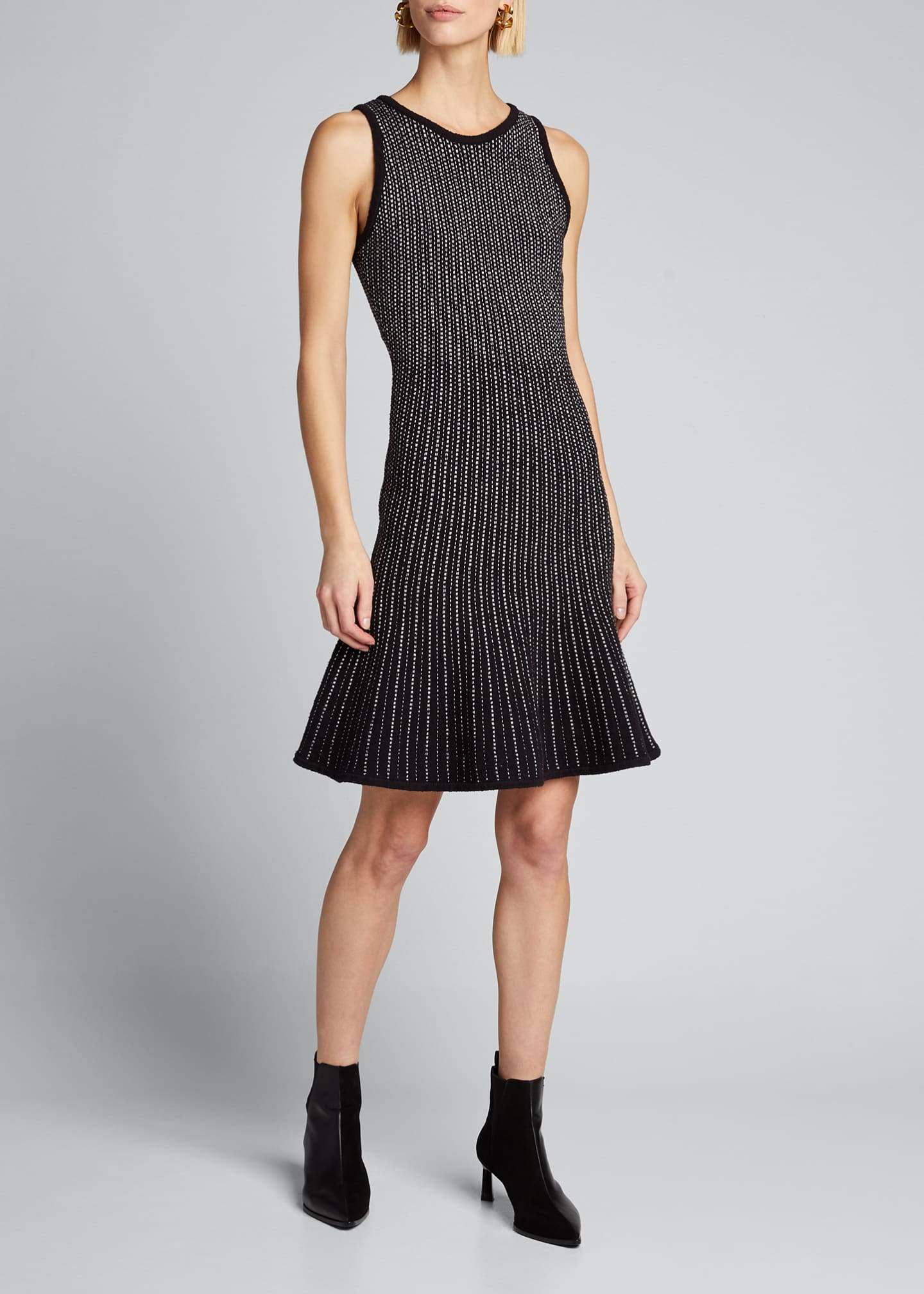 Milly Tweed Sleeveless Fit & Flow Dress - Bergdorf Goodman