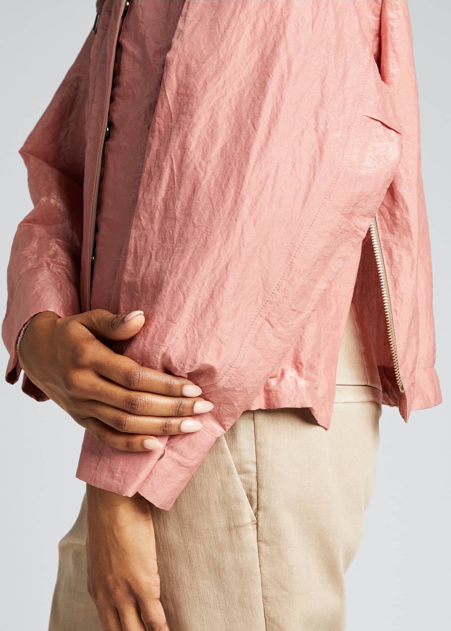 Brunello Cucinelli Shiny Cotton Zip-Front Jacket - Bergdorf Goodman
