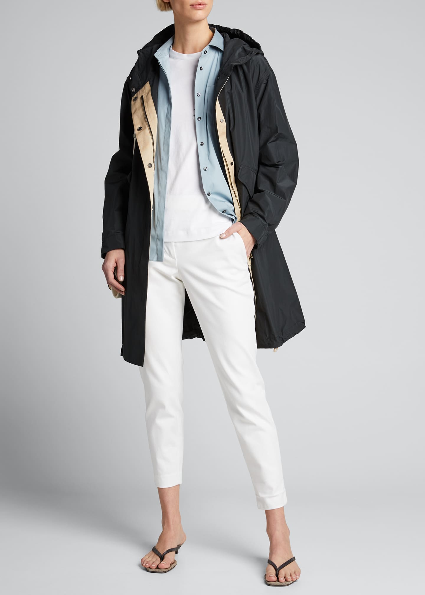 Brunello Cucinelli Hooded Long Taffeta Jacket - Bergdorf Goodman