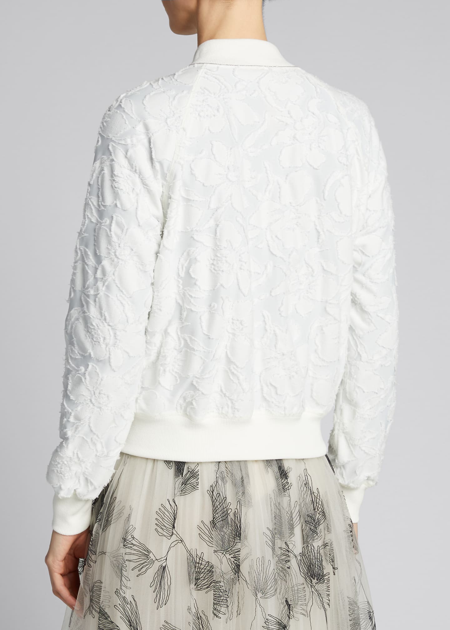 Brunello Cucinelli Fil Coupe Zip-Front Bomber Jacket - Bergdorf Goodman