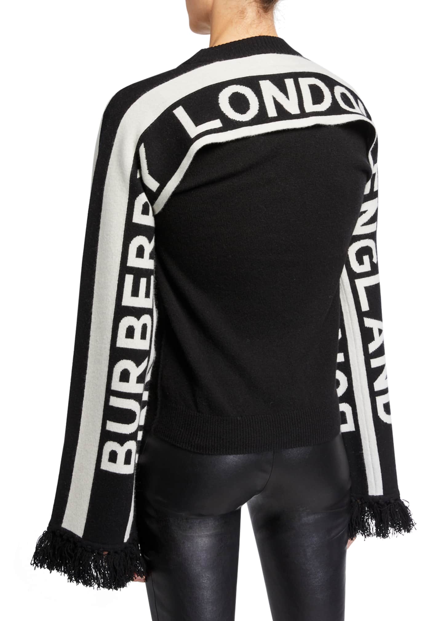 Burberry Logo Football Scarf w/ Head Hole - Bergdorf Goodman
