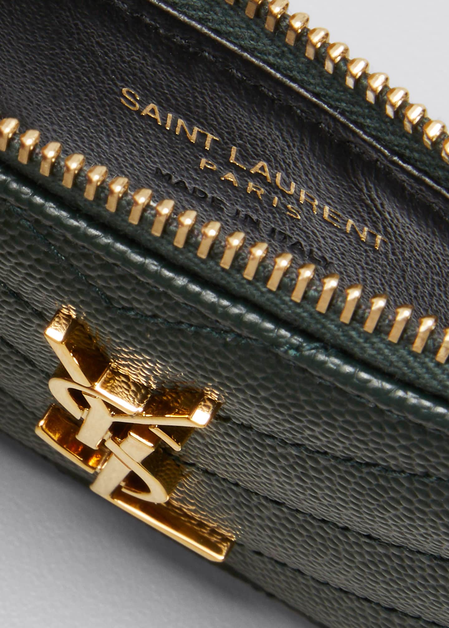 Saint Laurent Zip Fragments YSL Monogram Pouch Card Case Wallet ...