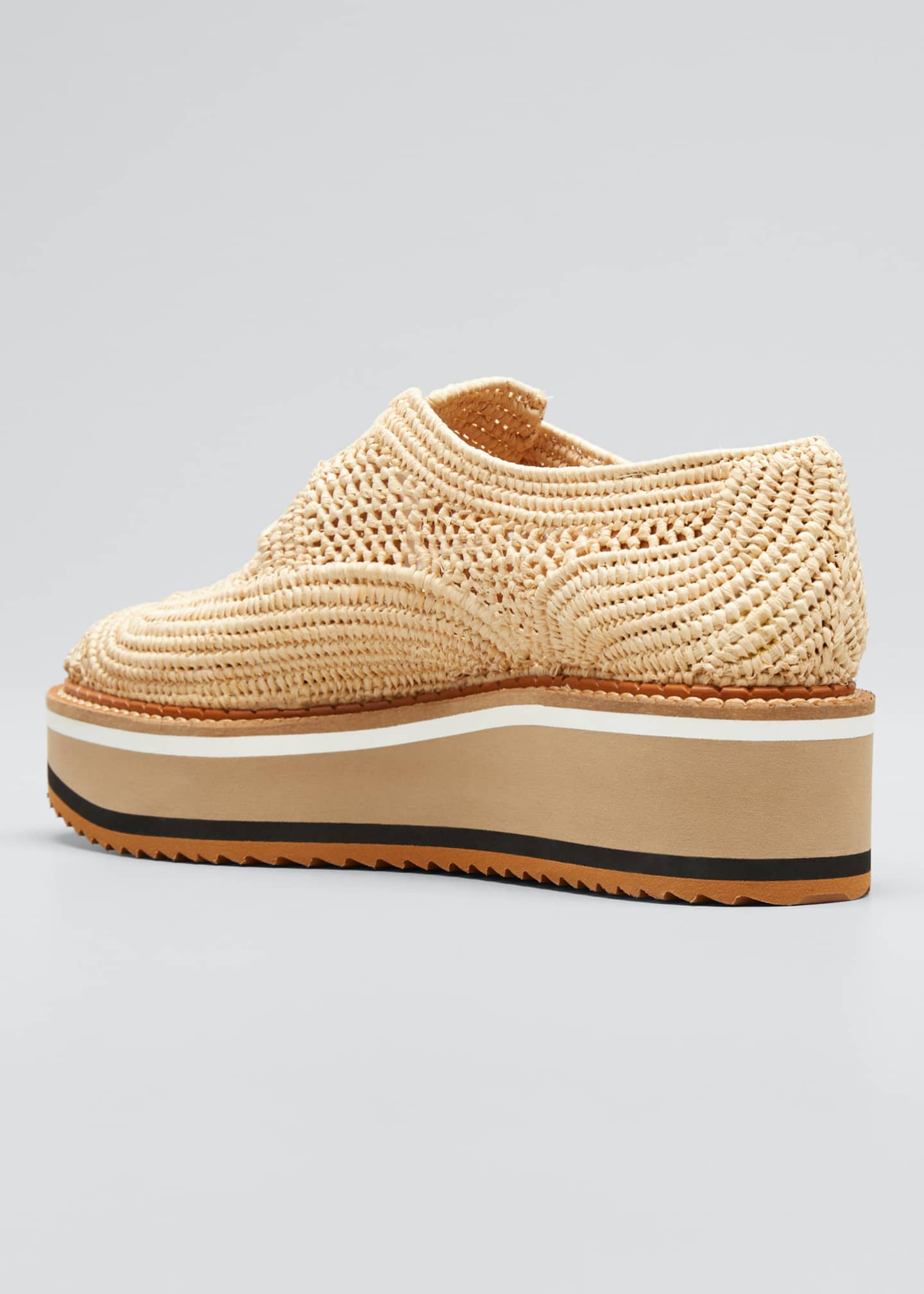 Clergerie Paris Birdie Raffia Platform Derby Shoes - Bergdorf Goodman
