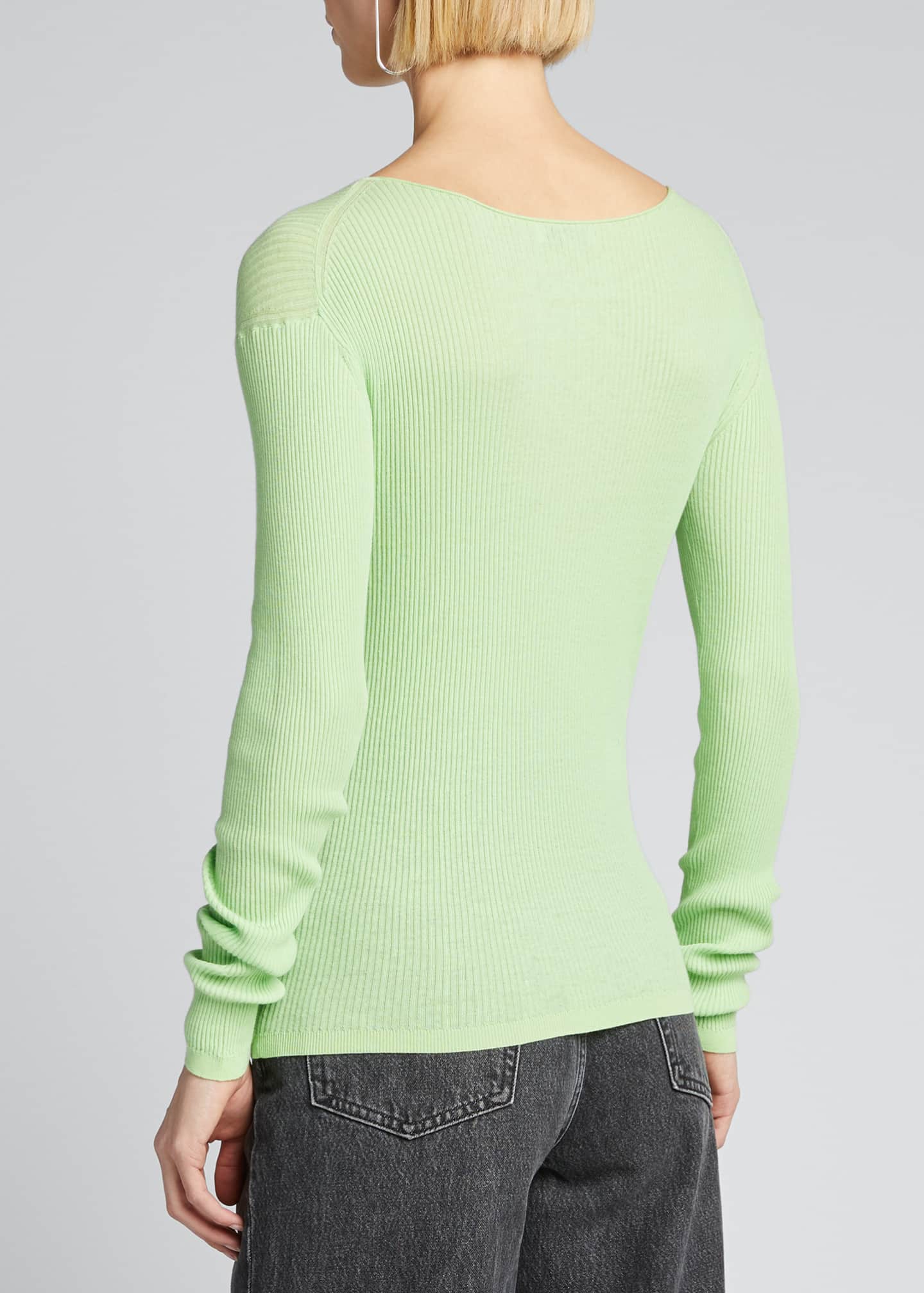 Vince Ribbed Boat-Neck Long-Sleeve Tee - Bergdorf Goodman