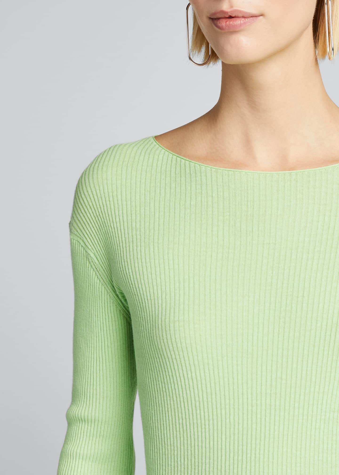 Vince Ribbed Boat-Neck Long-Sleeve Tee - Bergdorf Goodman
