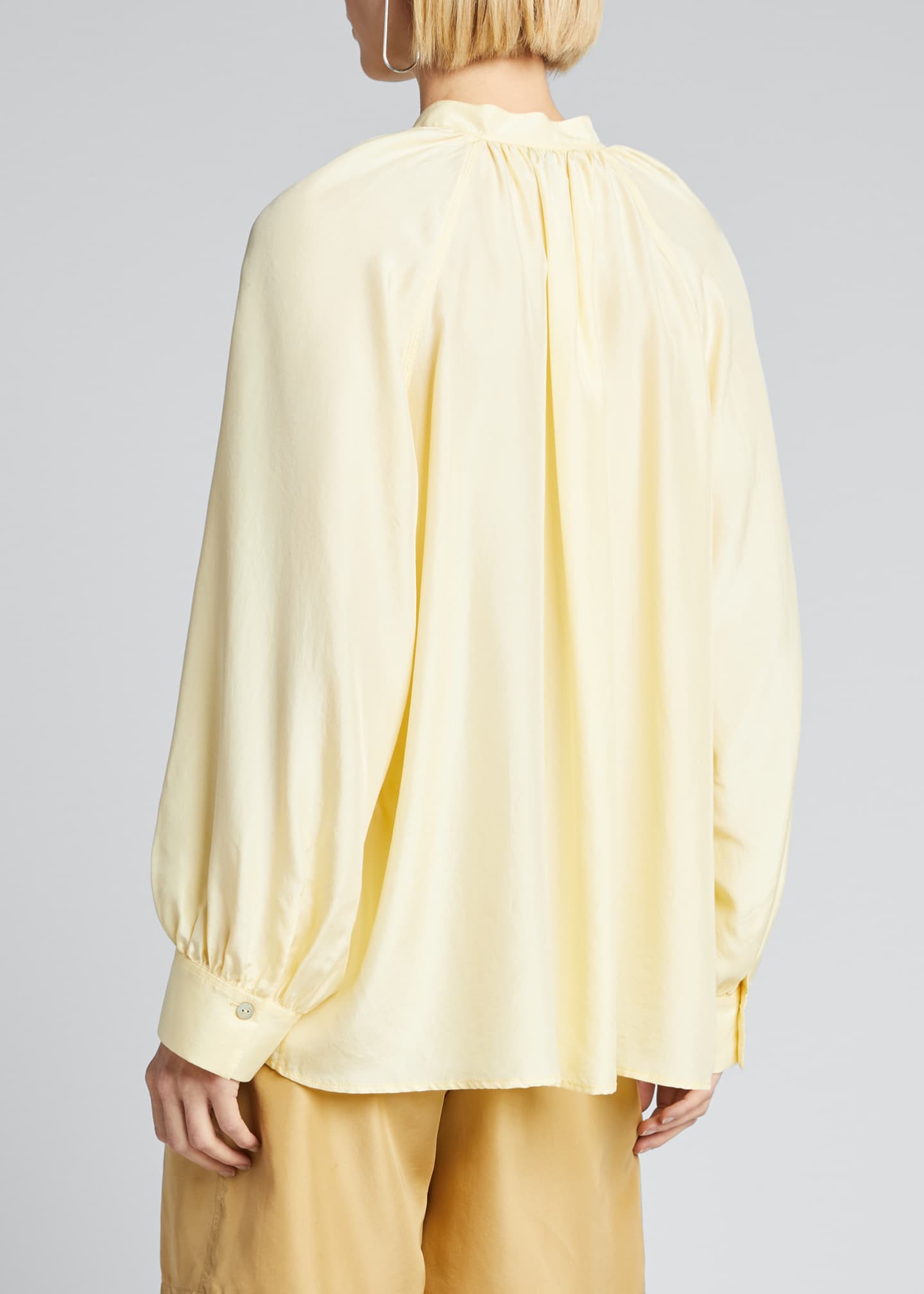 Vince Long-Sleeve Silk Poet Blouse with Ties - Bergdorf Goodman