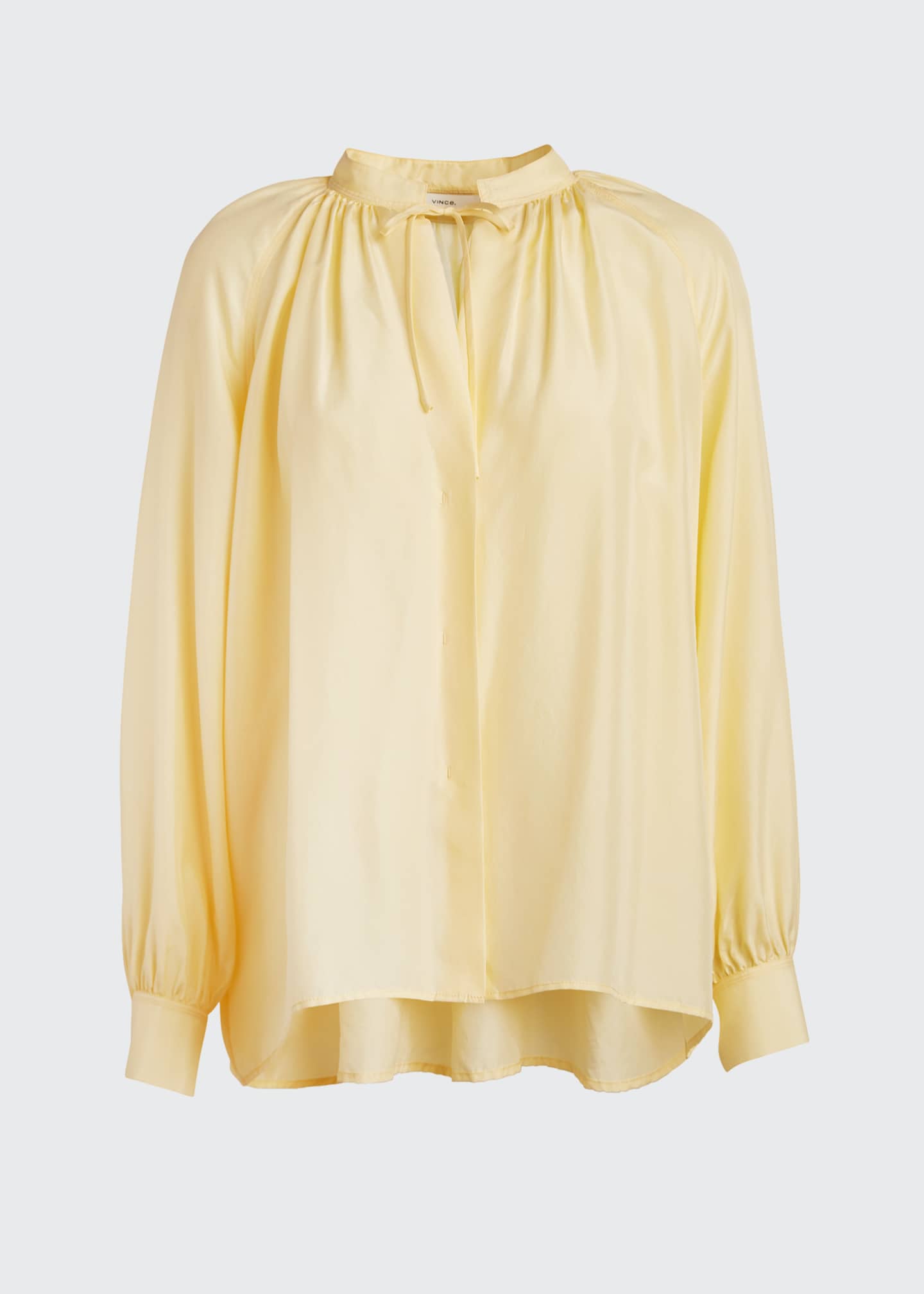 Vince Long-Sleeve Silk Poet Blouse with Ties - Bergdorf Goodman