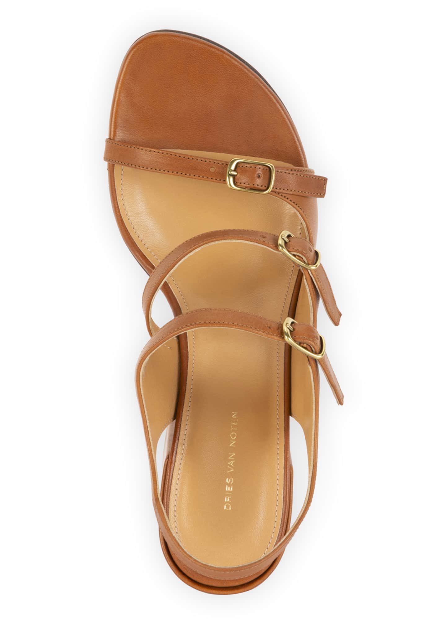 Dries Van Noten Three-Strap Block-Heel Sandals - Bergdorf Goodman