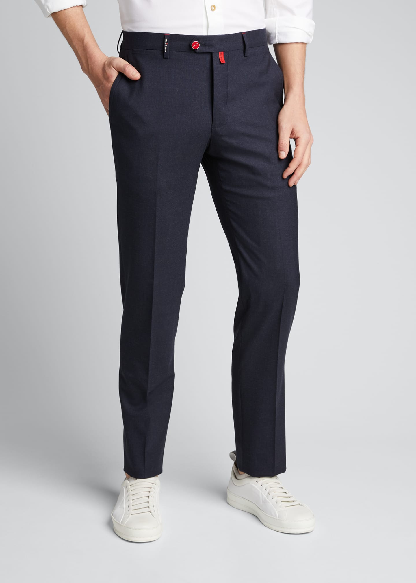 Kiton Men's Stretch-Cashmere Pants w/ Metal Button - Bergdorf Goodman