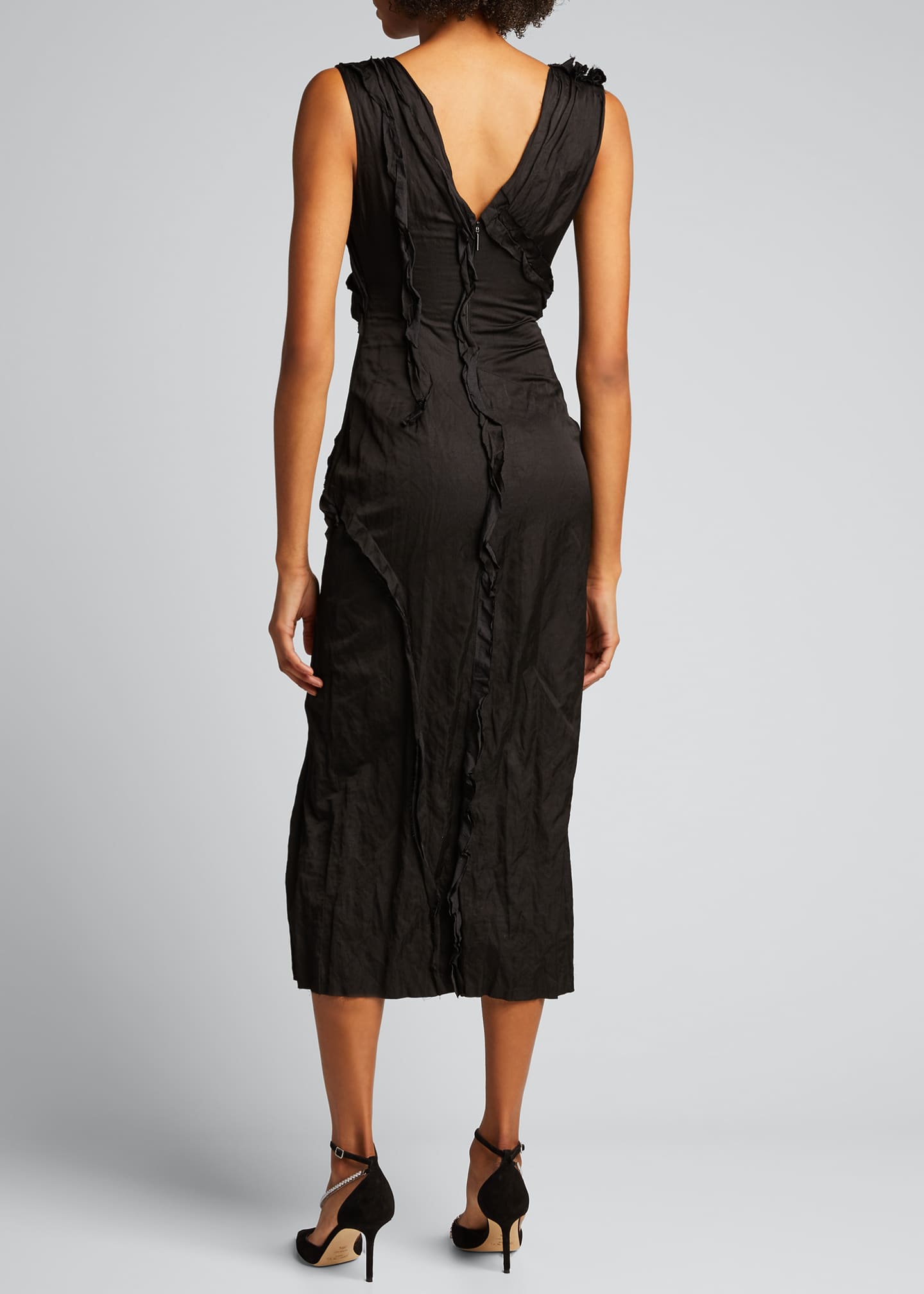 Jason Wu Collection Washed Sateen V-Neck Cocktail Dress - Bergdorf Goodman