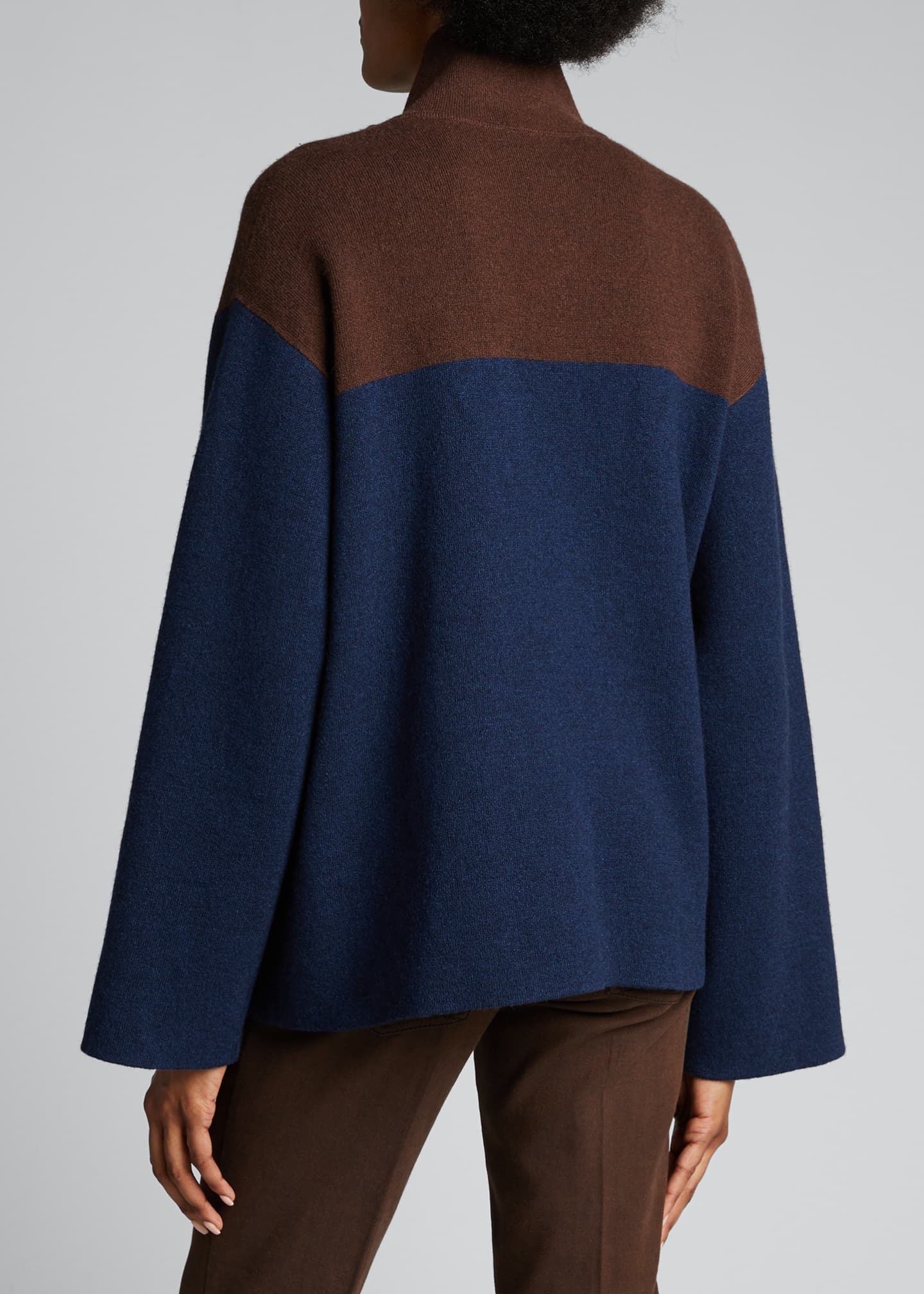 Akris Reversible Colorblock Tab-Closure Cashmere Jacket - Bergdorf Goodman