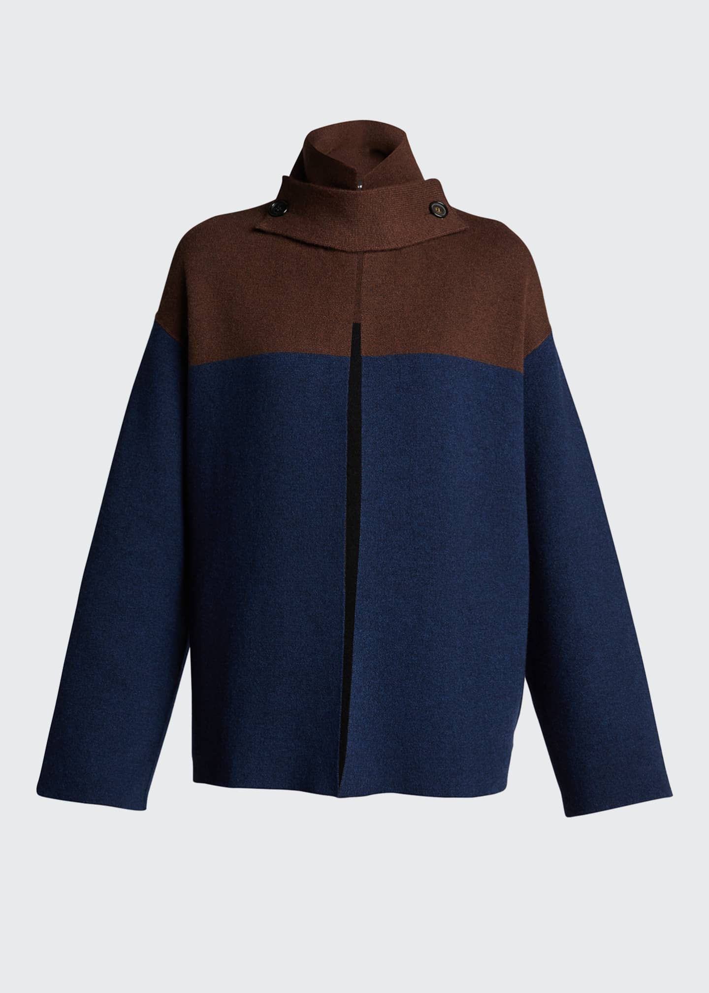 Akris Reversible Colorblock Tab-Closure Cashmere Jacket - Bergdorf Goodman