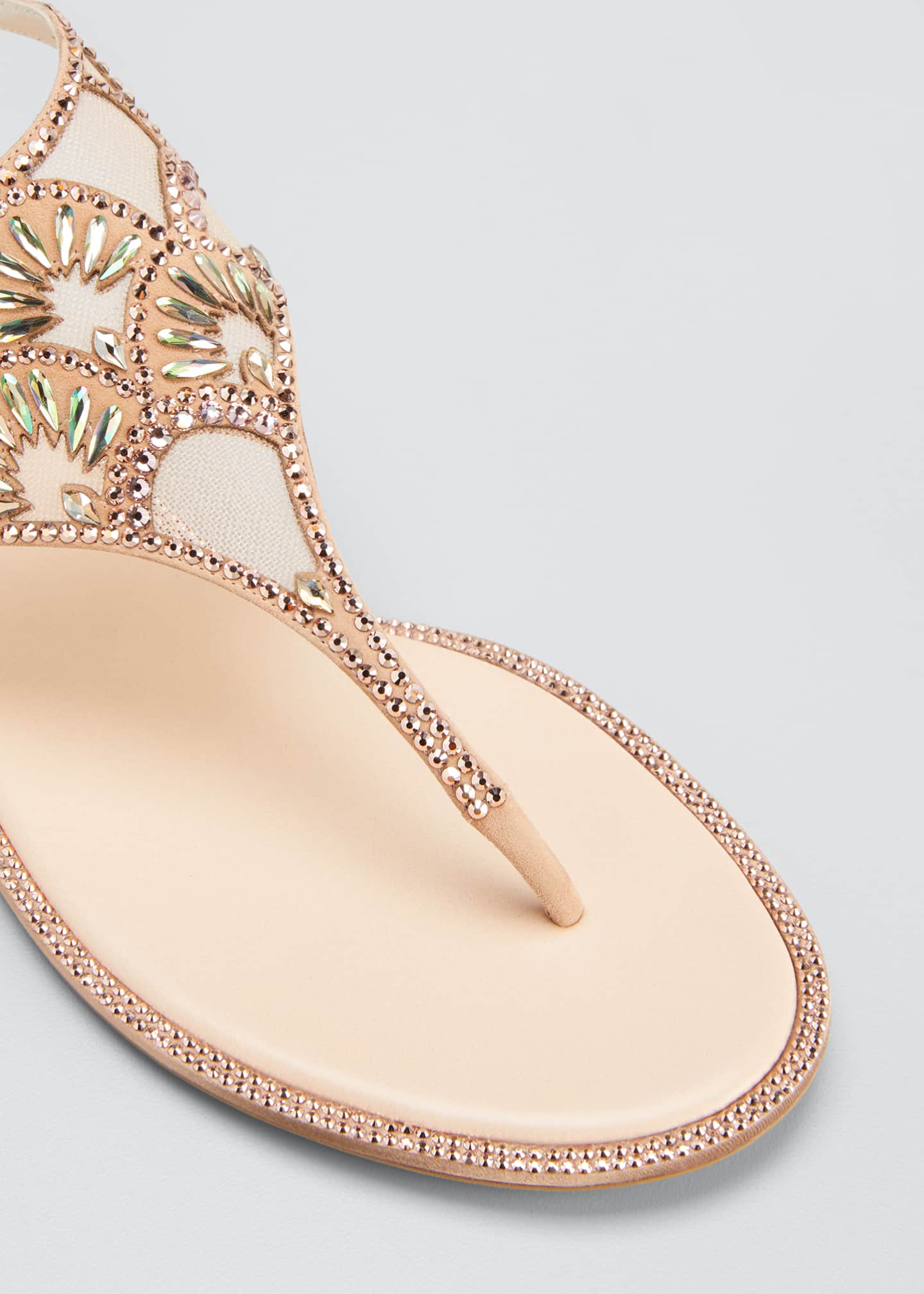 Rene Caovilla Deco Embellished Flat Thong Sandals - Bergdorf Goodman