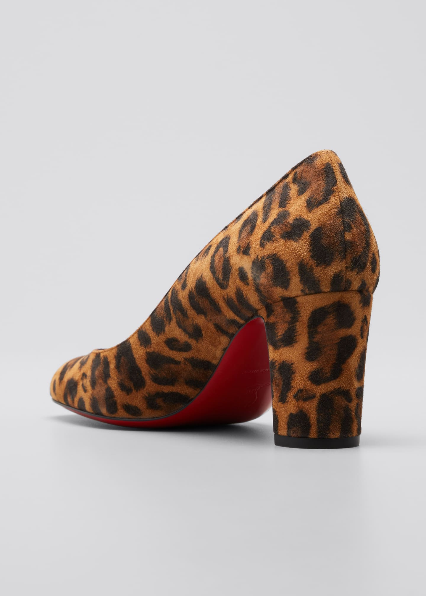 Christian Louboutin 70mm Leopard-Print Suede Red Sole Pumps - Bergdorf ...