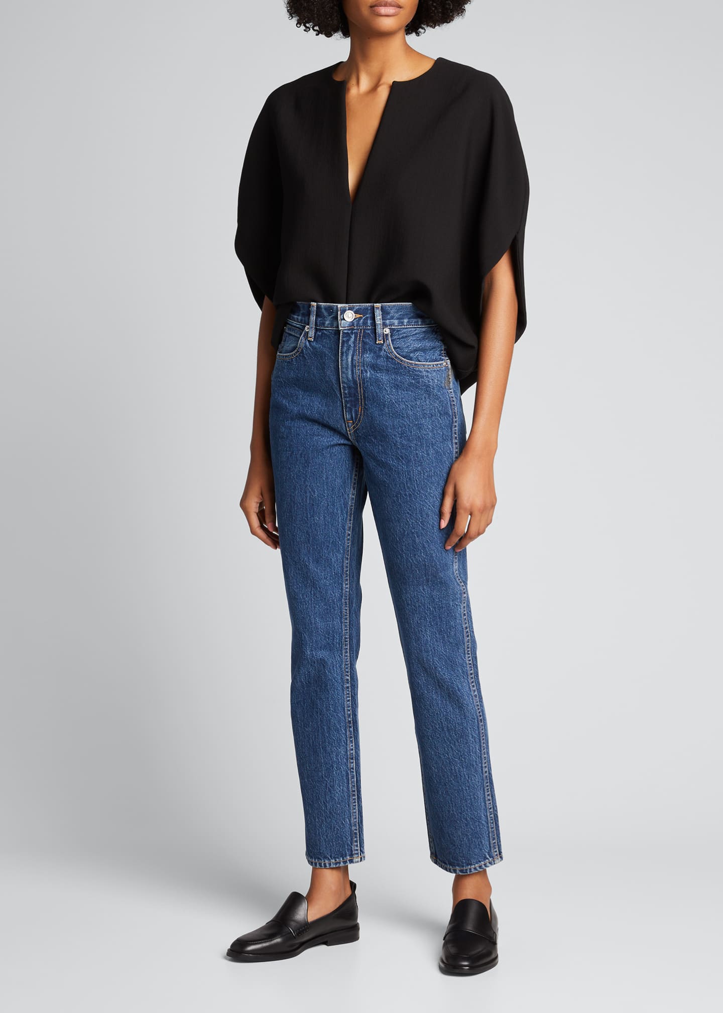 SLVRLAKE Virginia High-Rise Slim Tapered Jeans - Bergdorf Goodman