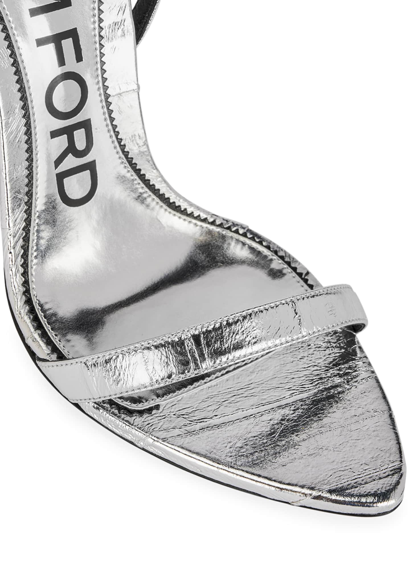 TOM FORD 105mm Metallic Lock & Key Stiletto Sandals - Bergdorf Goodman